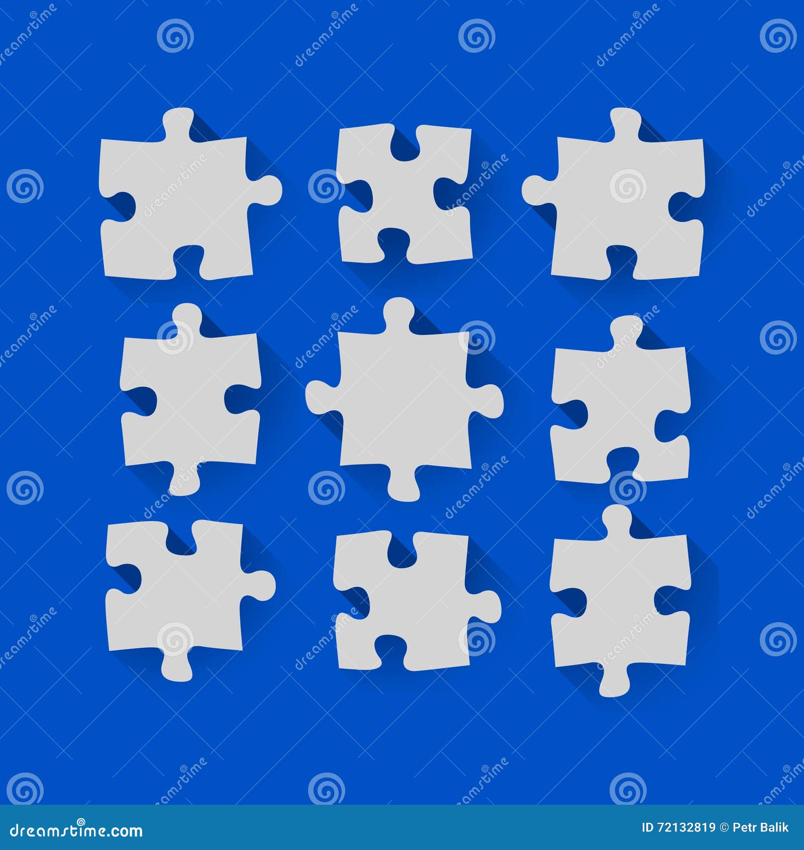 Puzzle Pieces in a Flat Design Stock Vector - Illustration of colorful ...