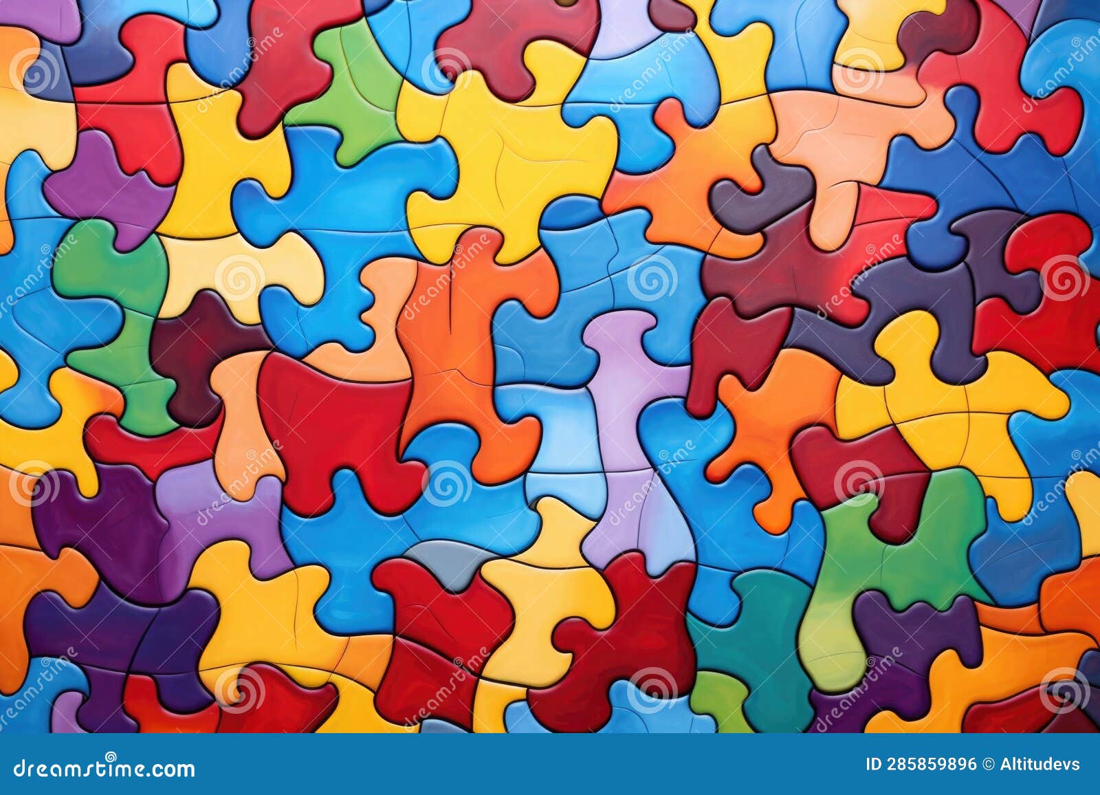 Puzzle Pieces Forming a Colorful Pattern Stock Photo - Image of ...