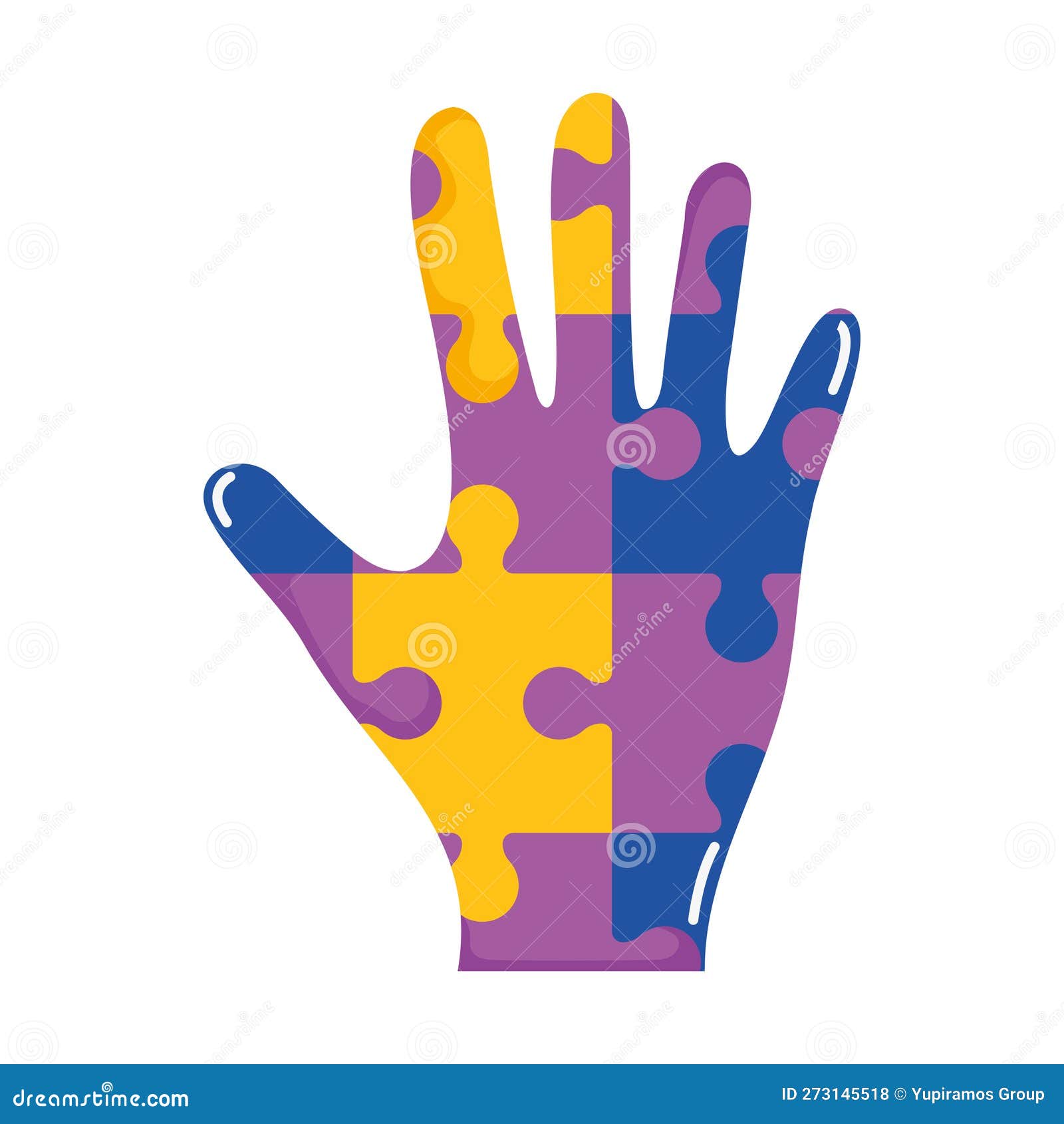 Puzzle pieces forming hand stock vector. Illustration of game - 273145518