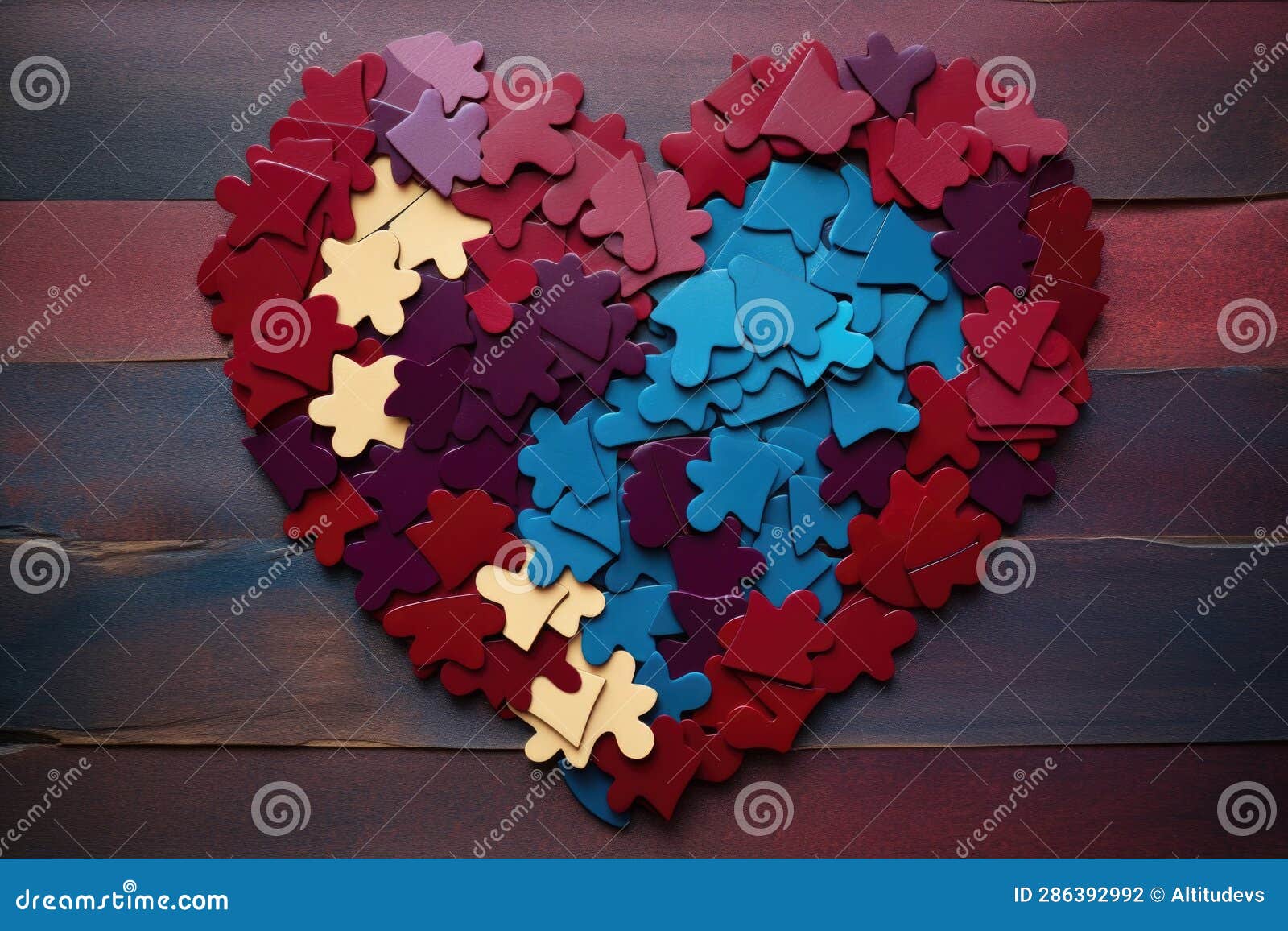 Puzzle Pieces Forming a Heart Shape Stock Photo - Image of heart ...
