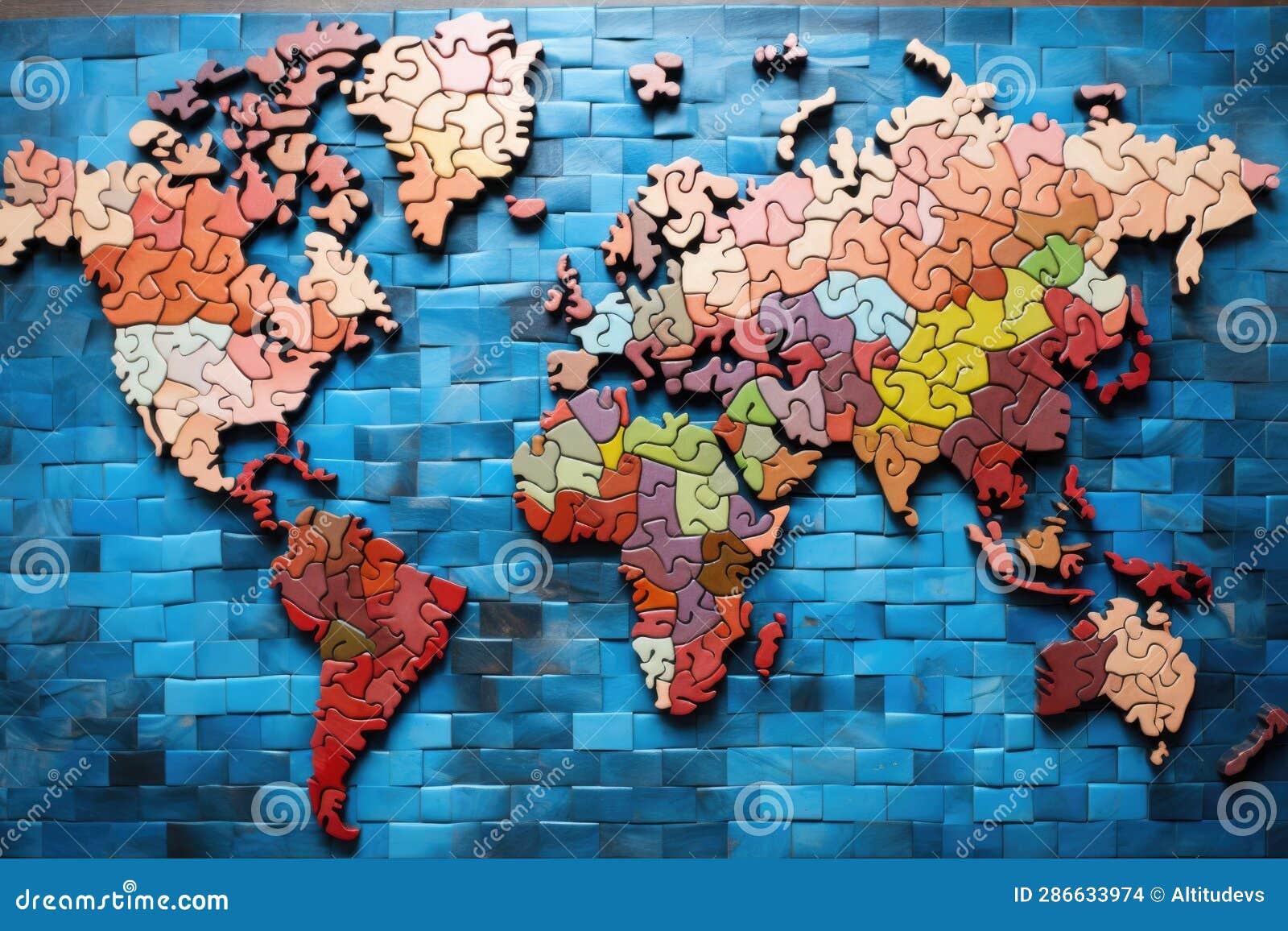 Puzzle Pieces Forming a World Map Stock Photo - Image of global ...