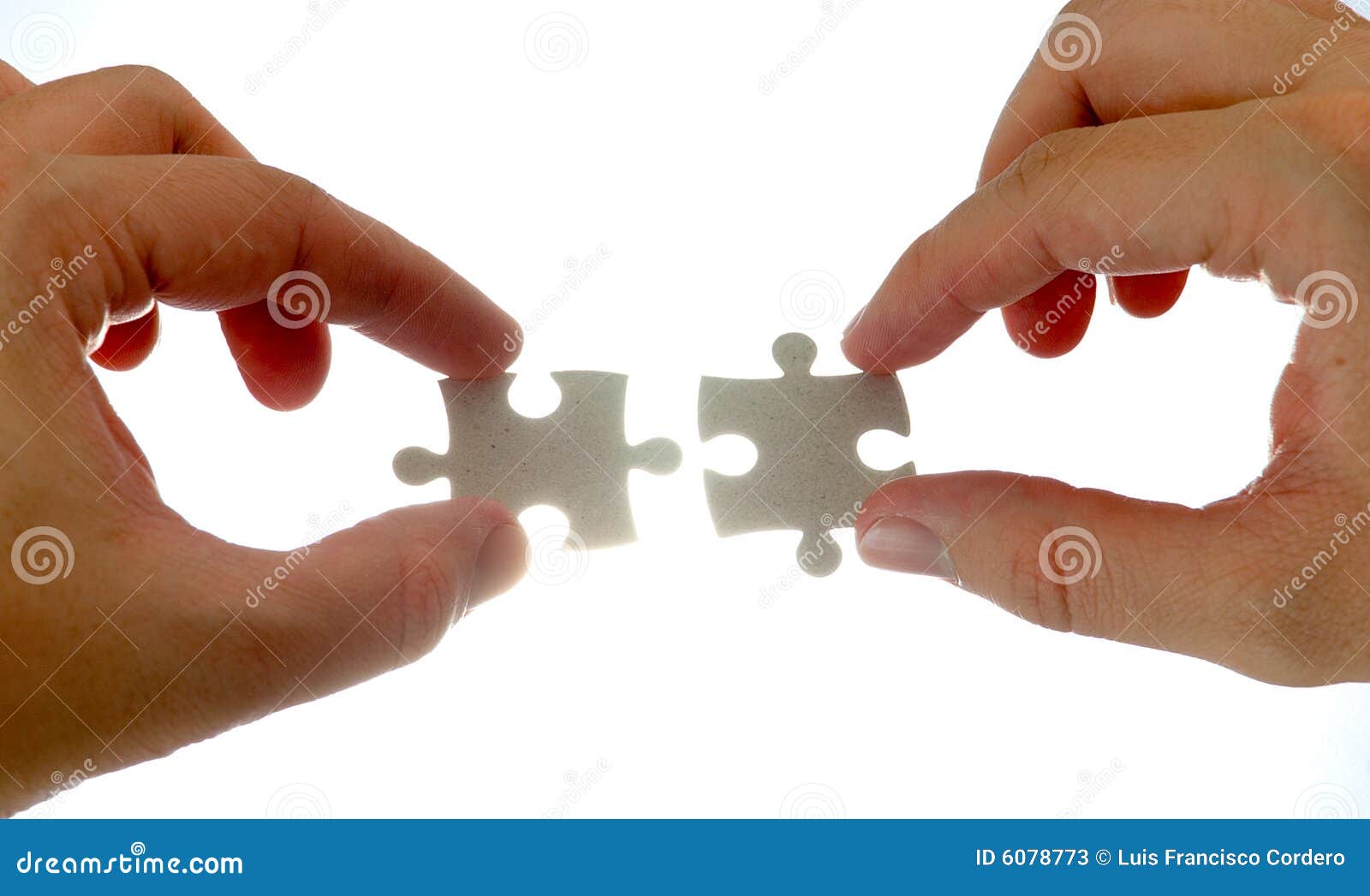 Puzzle pieces and hand stock image. Image of attached - 6078773