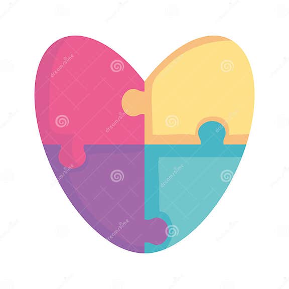 Puzzle Pieces Heart Stock Vector Illustration Of Jigsaw 291809242