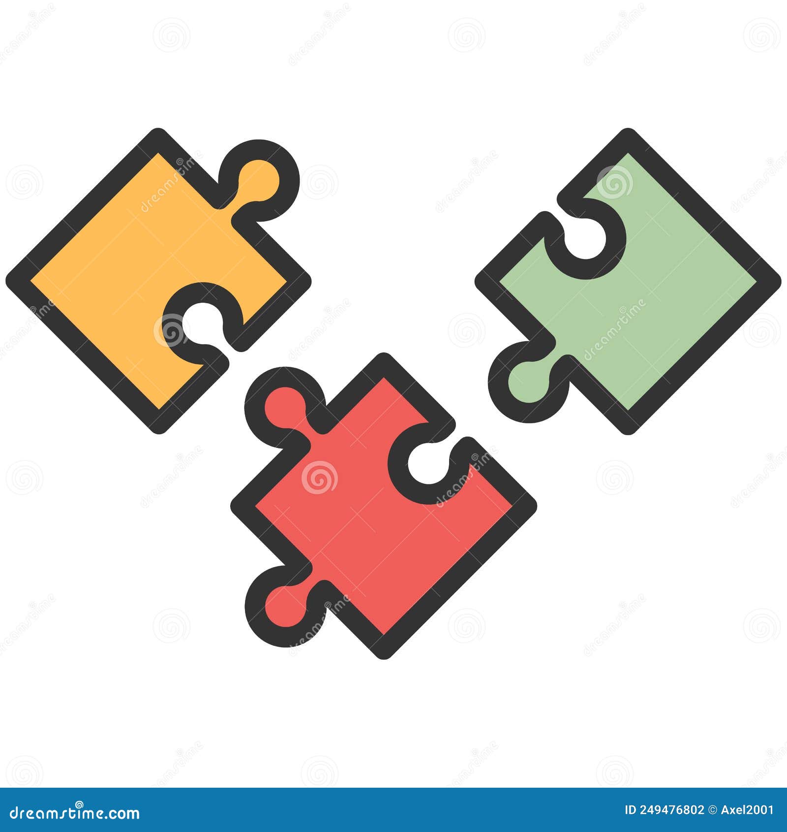 Puzzle Pieces Icon Solution, Strategy, Game Flat Vector Stock Vector ...