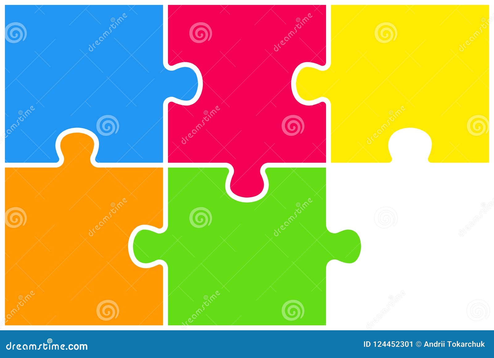 The Puzzle Pieces Infographic Six Steps Puzzle. Stock Vector ...