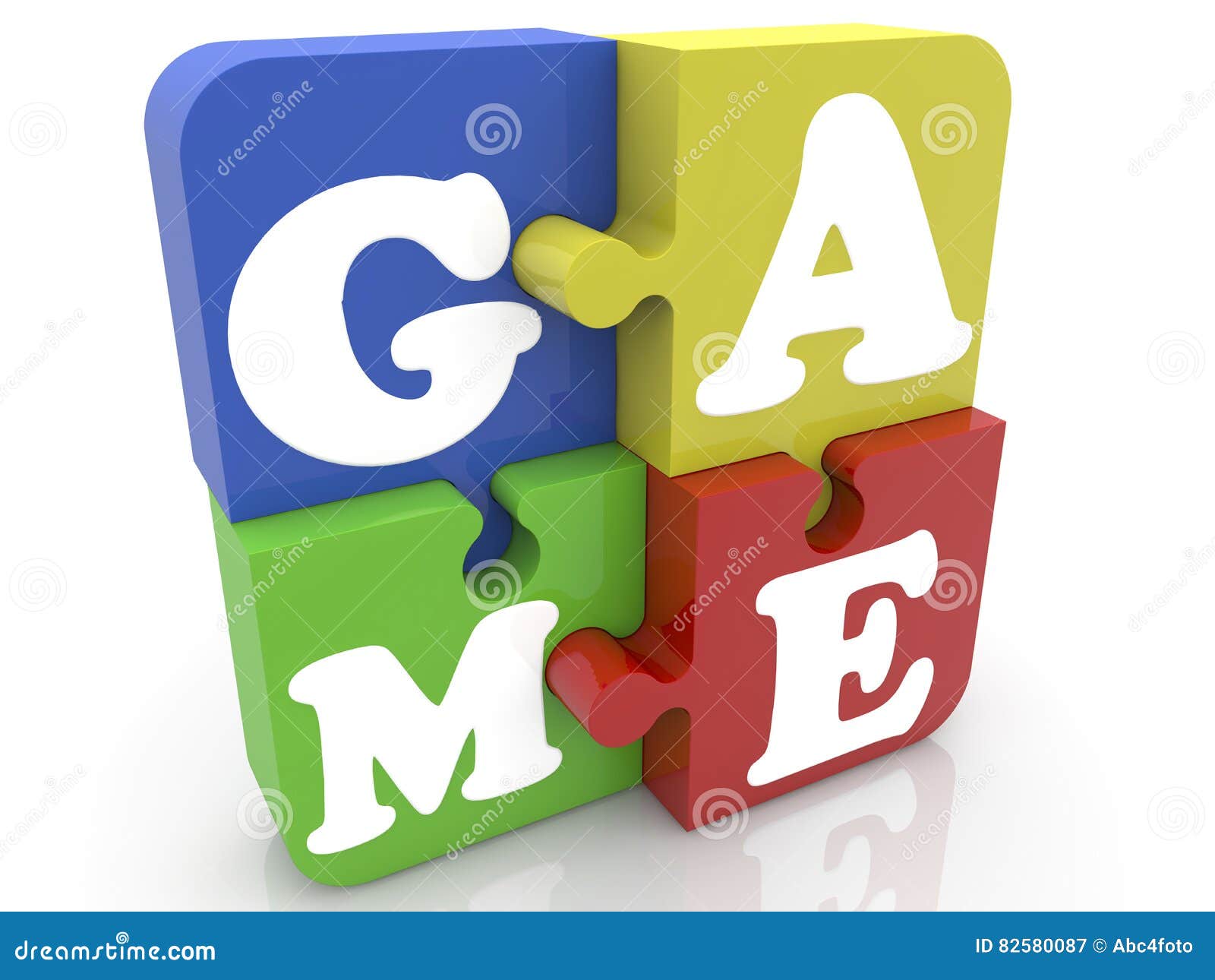 Puzzle Pieces in with Inscription Game Stock Illustration ...