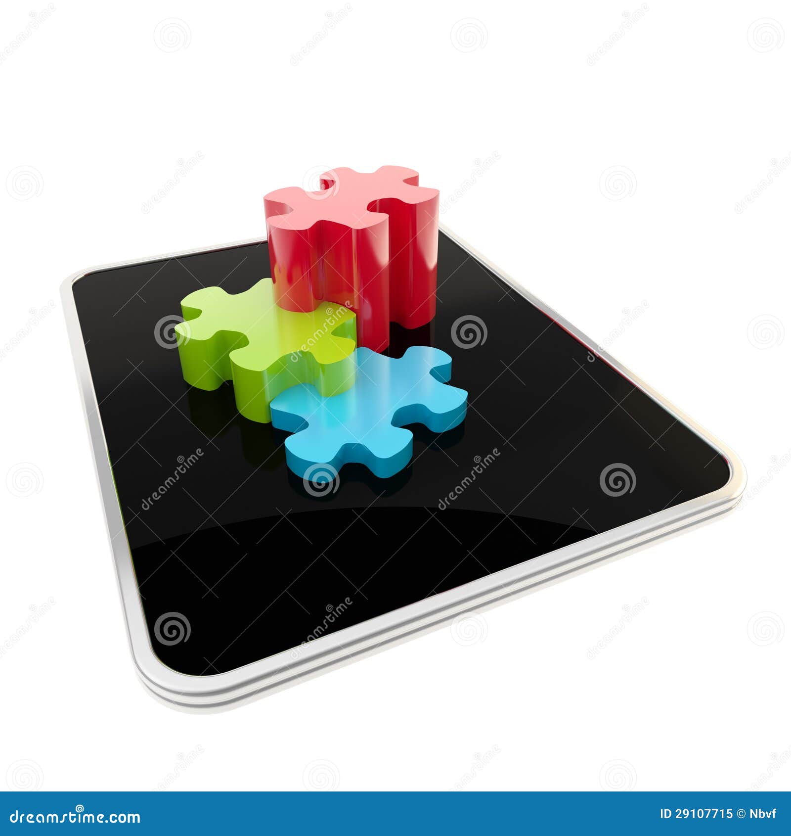 Puzzle Pieces on Mobile Pad Screen Stock Illustration - Illustration of ...