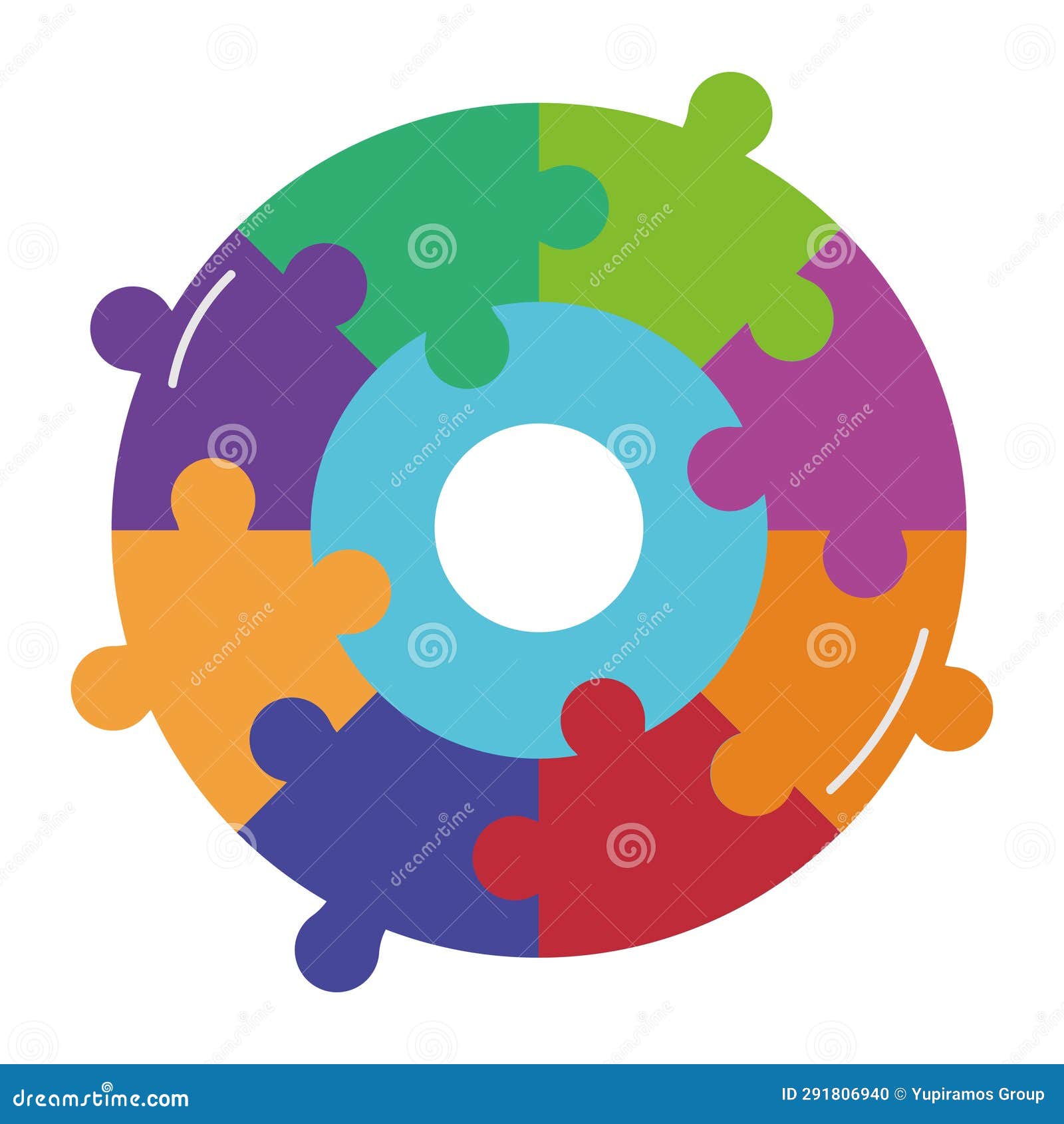 Puzzle pieces multi color stock illustration. Illustration of color ...