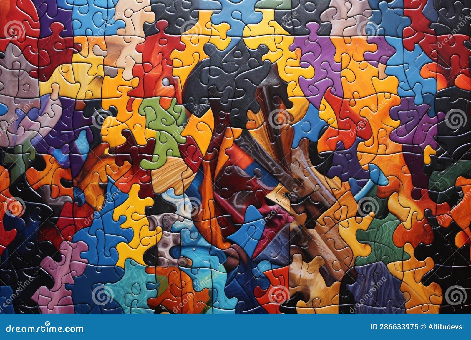 Puzzle Pieces Organized by Color and Pattern Stock Illustration ...