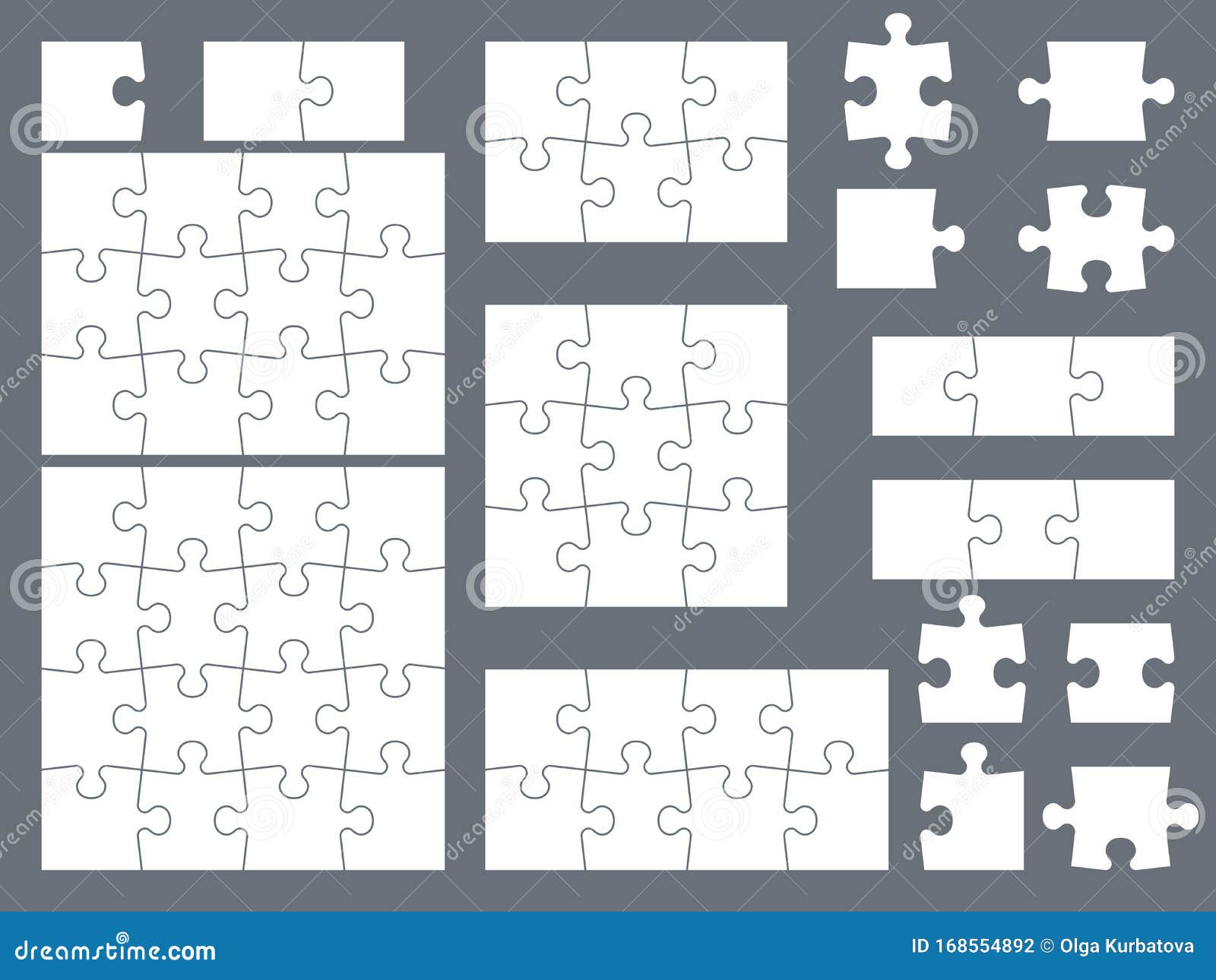 Puzzle Pieces. Parts of Puzzles for Creative Game, Consistency Thinking ...