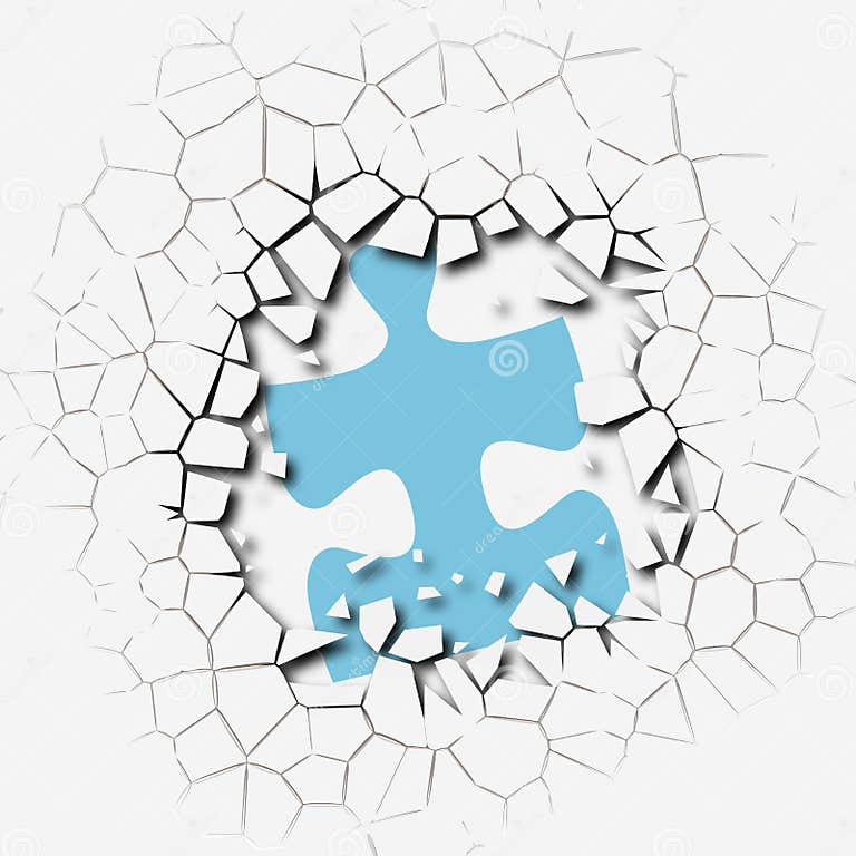 Puzzle Pieces Problem Solution Break Breakthrough Stock Illustration ...
