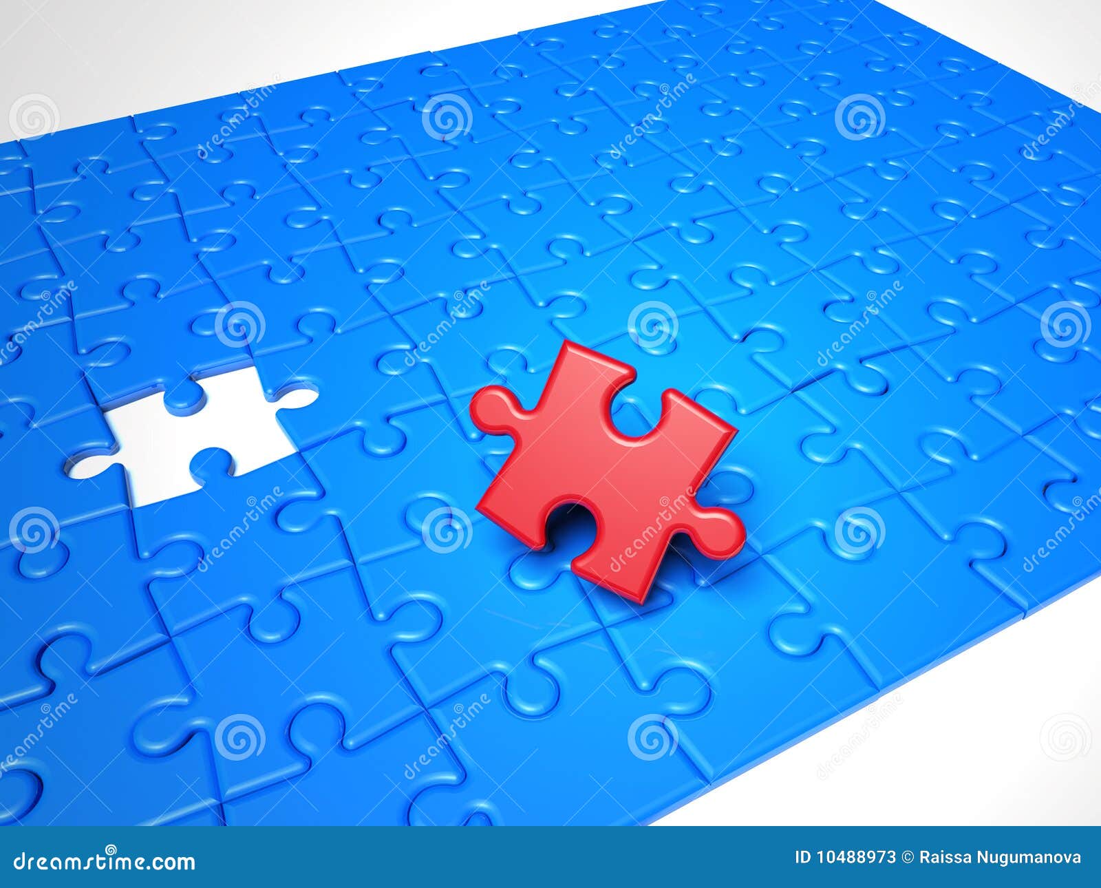Puzzle Pieces, the Red Solution Piece is Missing Stock Illustration ...