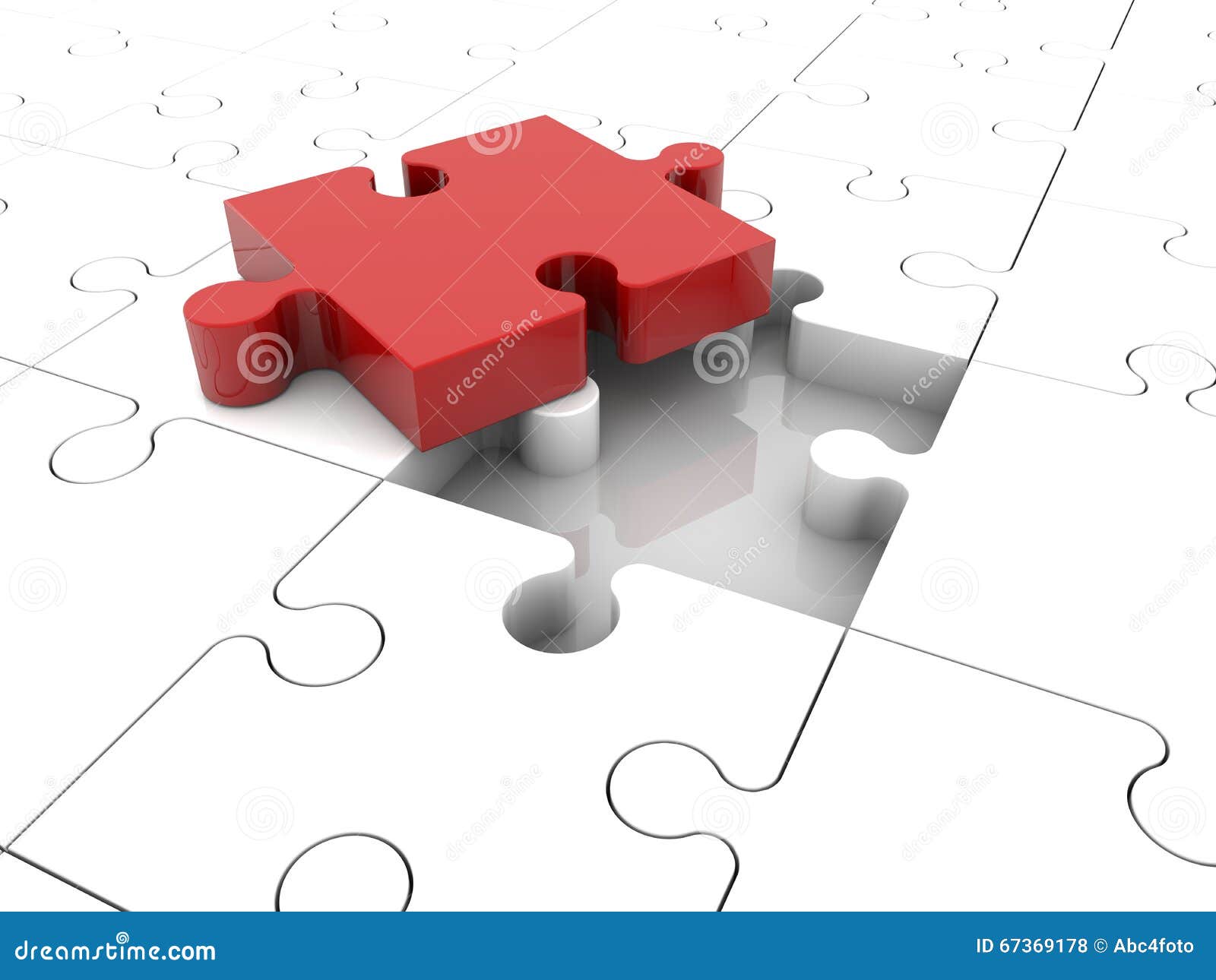 Puzzle Pieces in Red and White Colors Stock Photo - Image of link ...