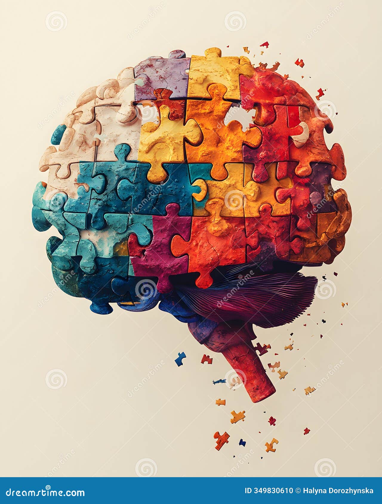 Puzzle Pieces Represent a Brain Affected by Dementia and Memory Loss ...