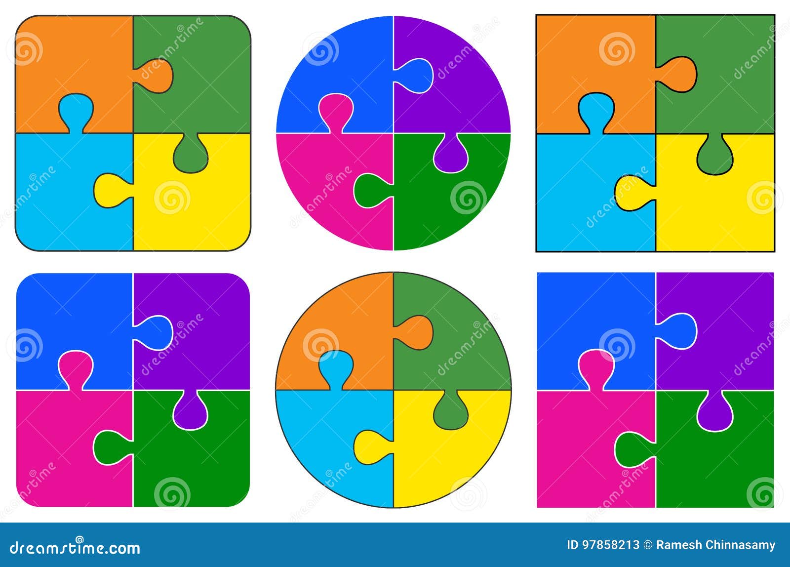Puzzle Pieces. Color Jigsaw Puzzle Piece. Jigsaw Puzzle Background ...