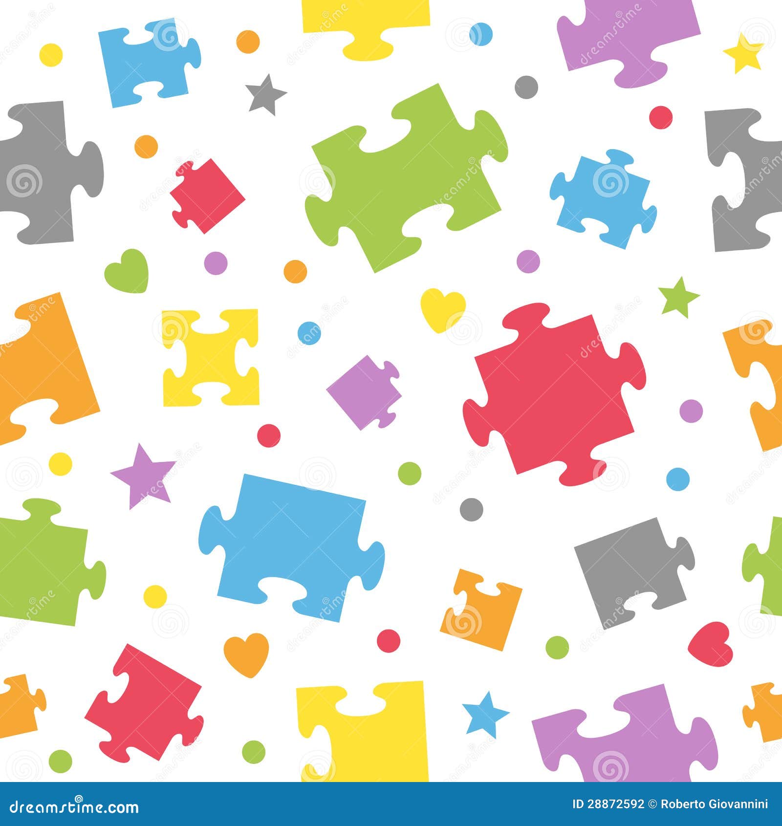 Puzzle Pieces Seamless Pattern Stock Vector - Illustration of element ...