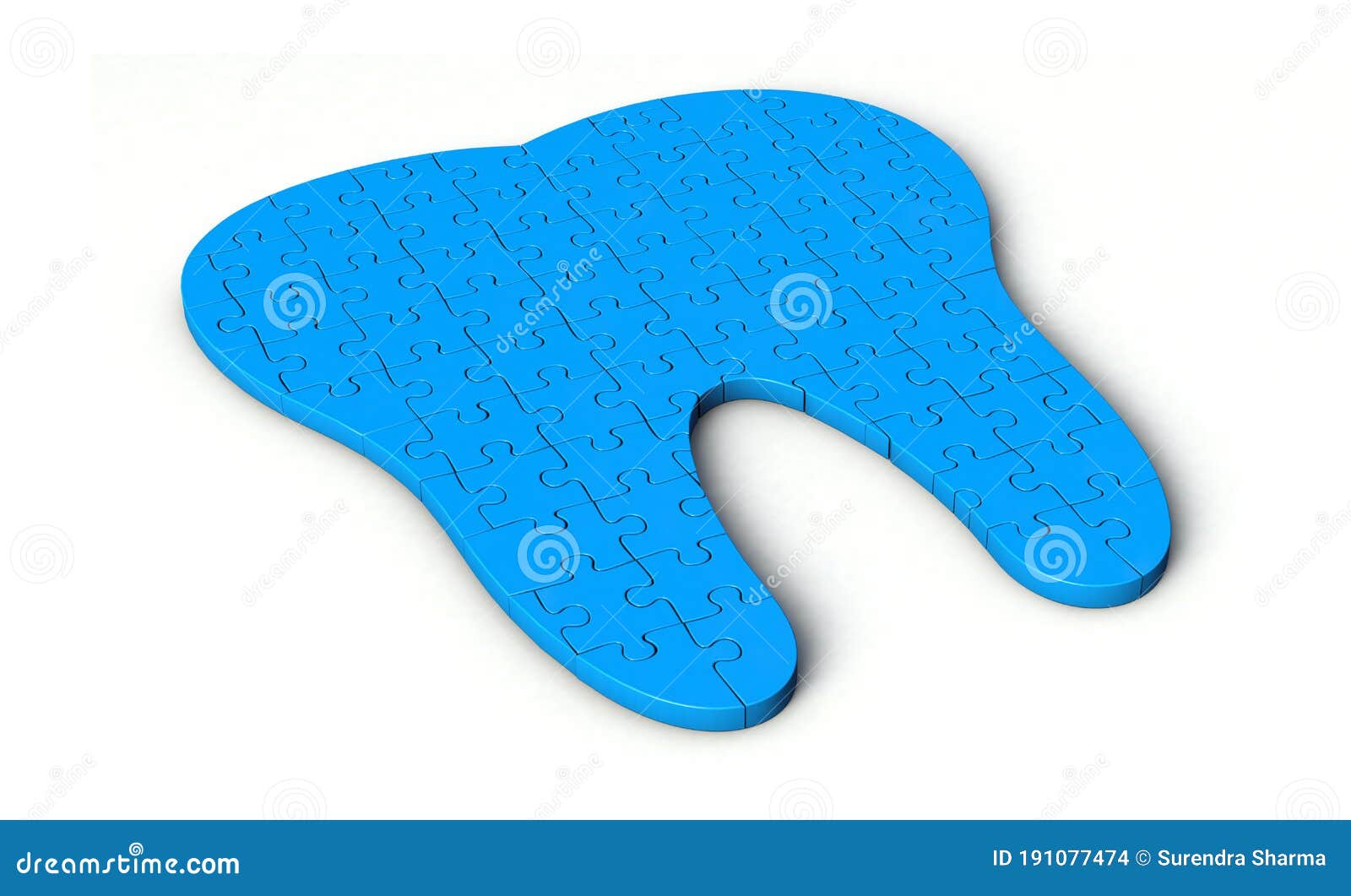 Puzzle Pieces in Shape of Teeth. Tooth Shaped Jigsaw 3d Illustration ...