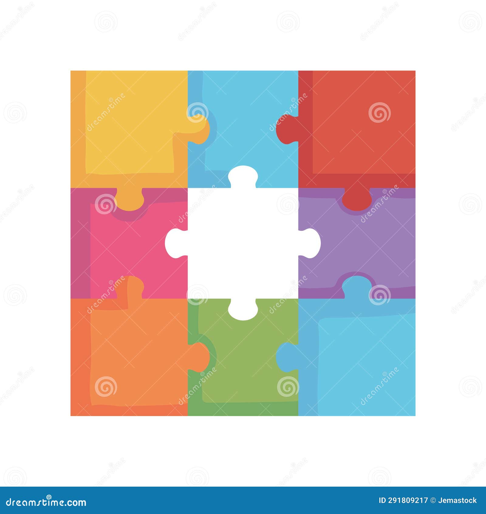 Puzzle pieces solution stock vector. Illustration of concept - 291809217