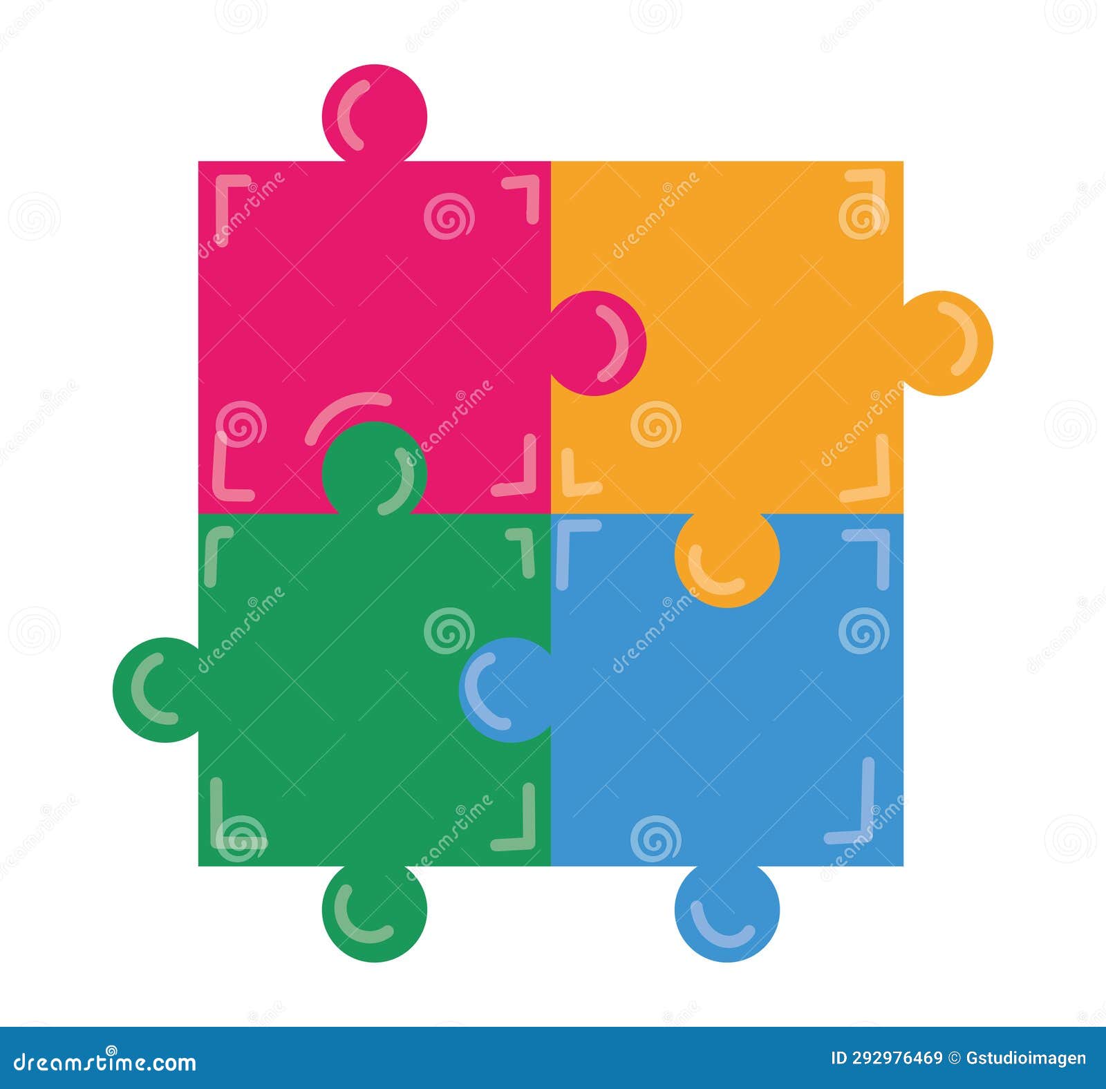 Puzzle pieces square shape stock illustration. Illustration of design ...