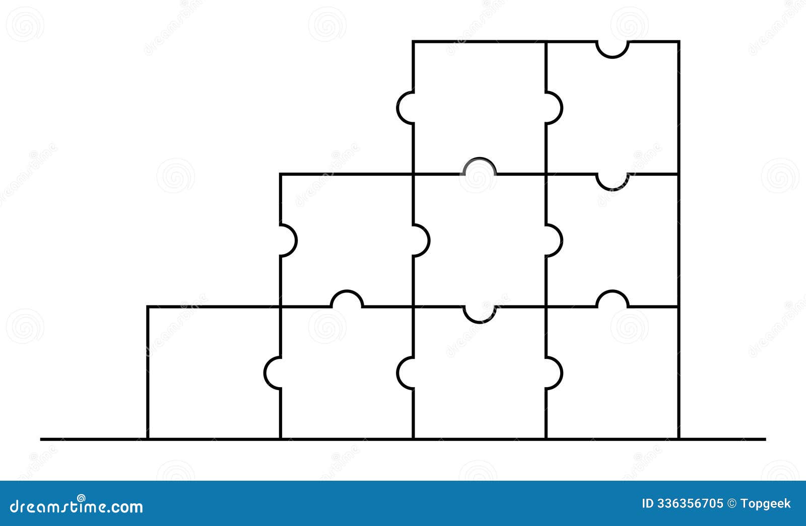 Stacked Puzzle Pieces Forming a Staircase Shape and Symbolizing ...