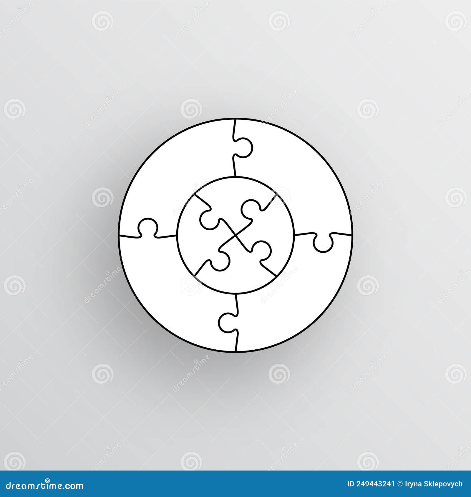 Puzzle Pieces Stylized in Circle Shape. Jigsaw Grid. Vector ...
