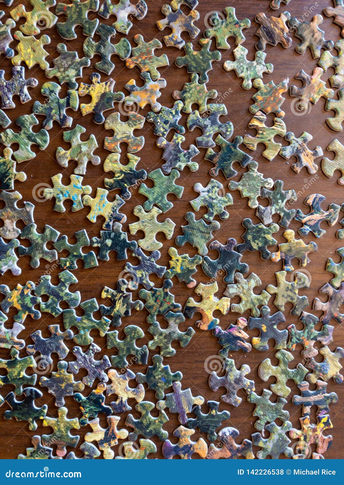 Puzzle pieces on table stock photo. Image of home, parts - 142226538