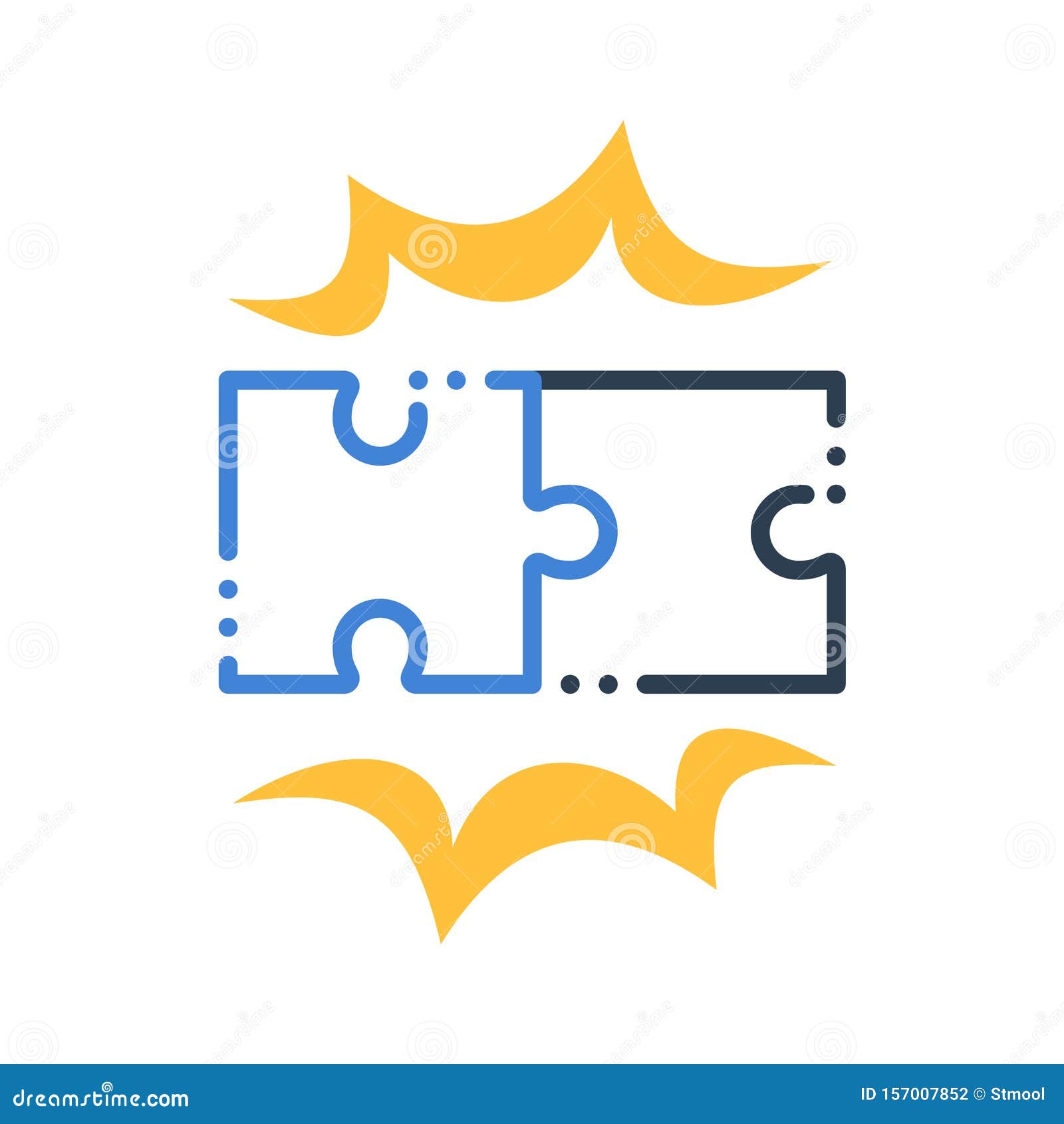 Puzzle Pieces, Two Jigsaw Together, Simple Combination Stock Vector ...