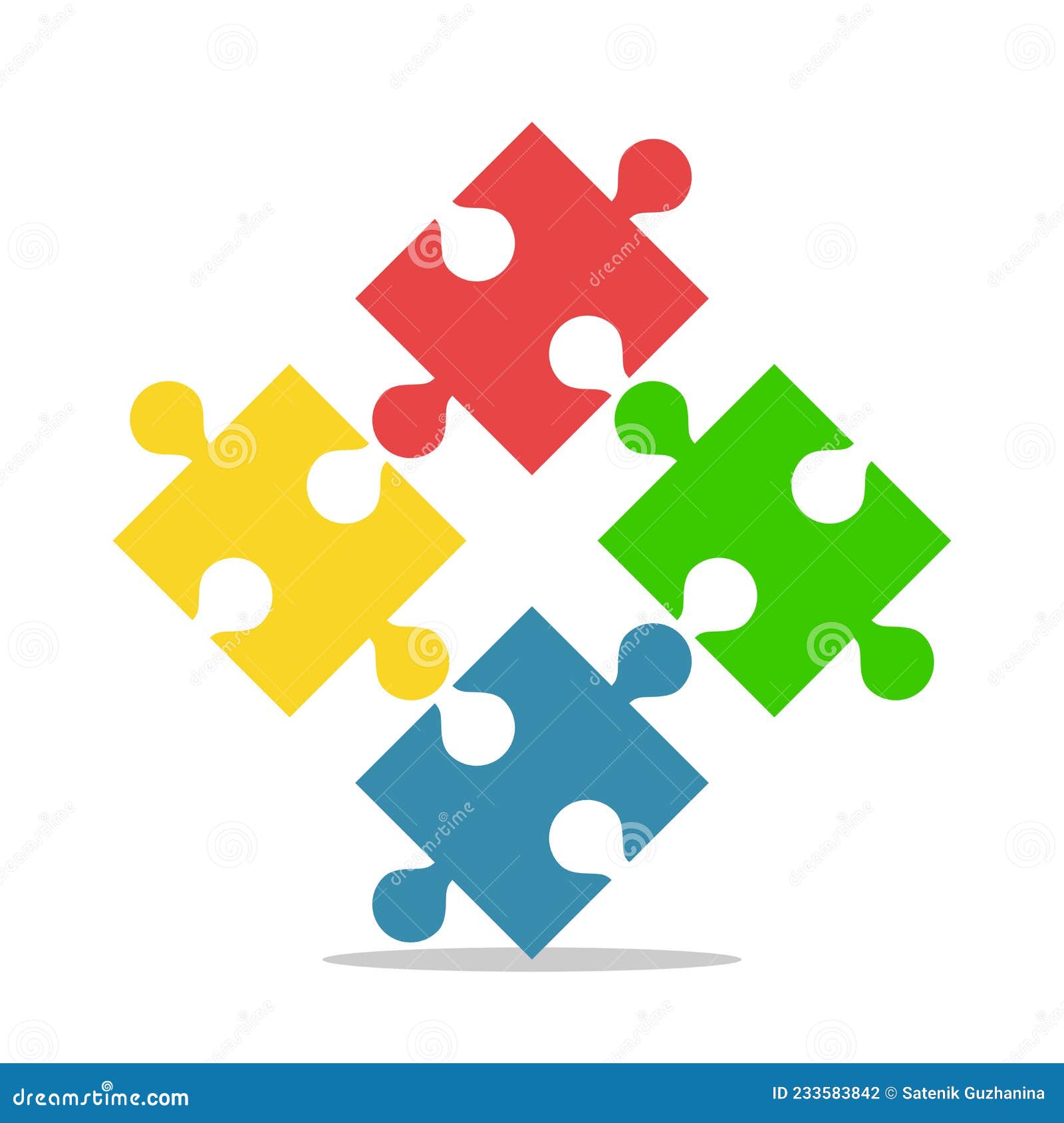 Puzzle Pieces Unconnected, Unsolved Stock Vector - Illustration of ...