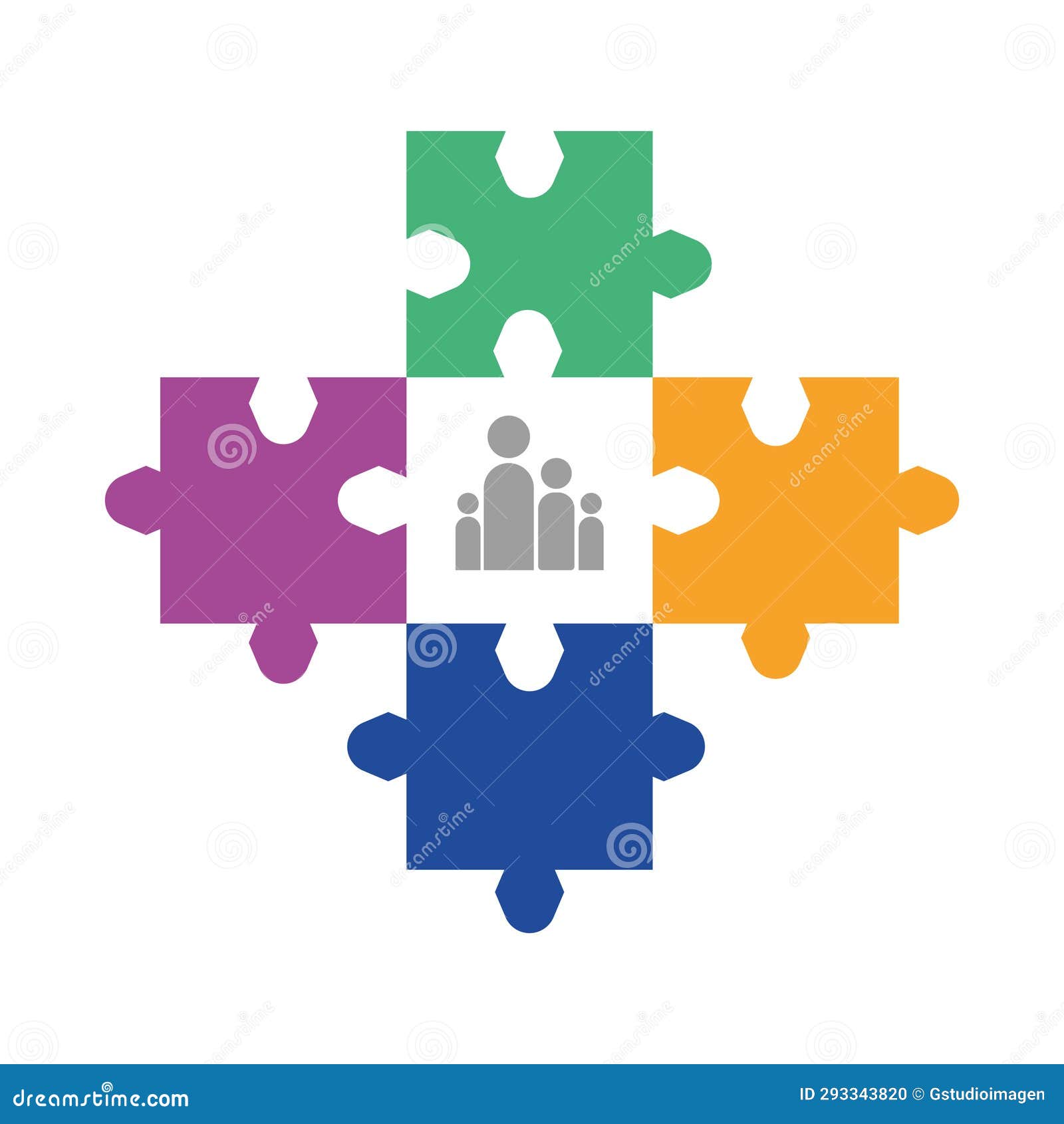 Puzzle pieces unity stock vector. Illustration of connect - 293343820