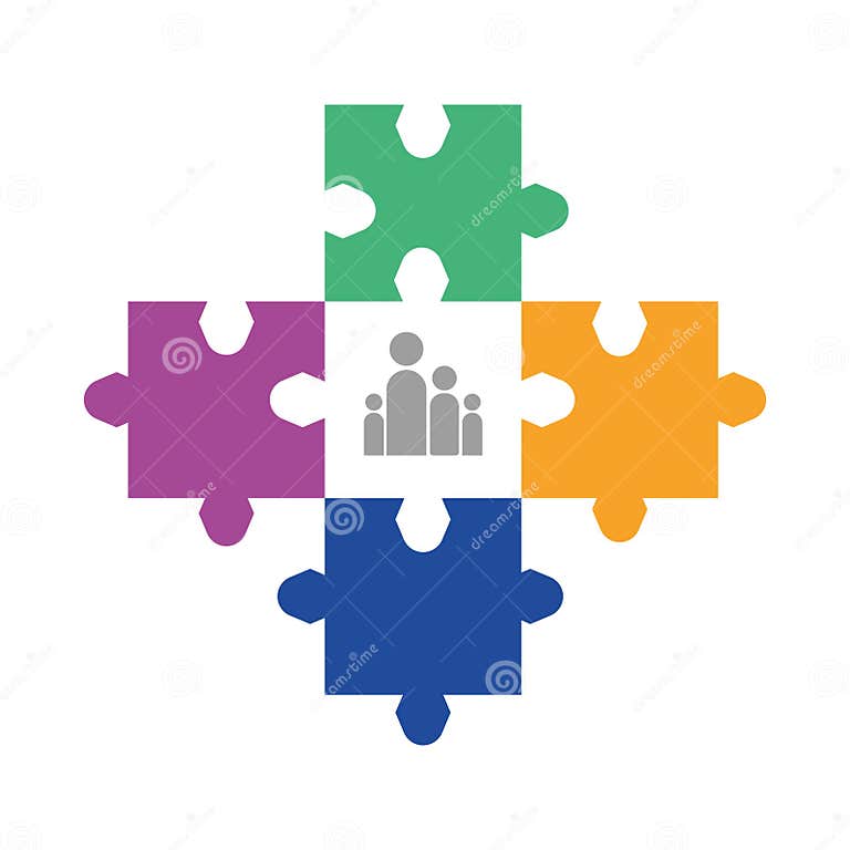Puzzle pieces unity stock vector. Illustration of connect - 293343820