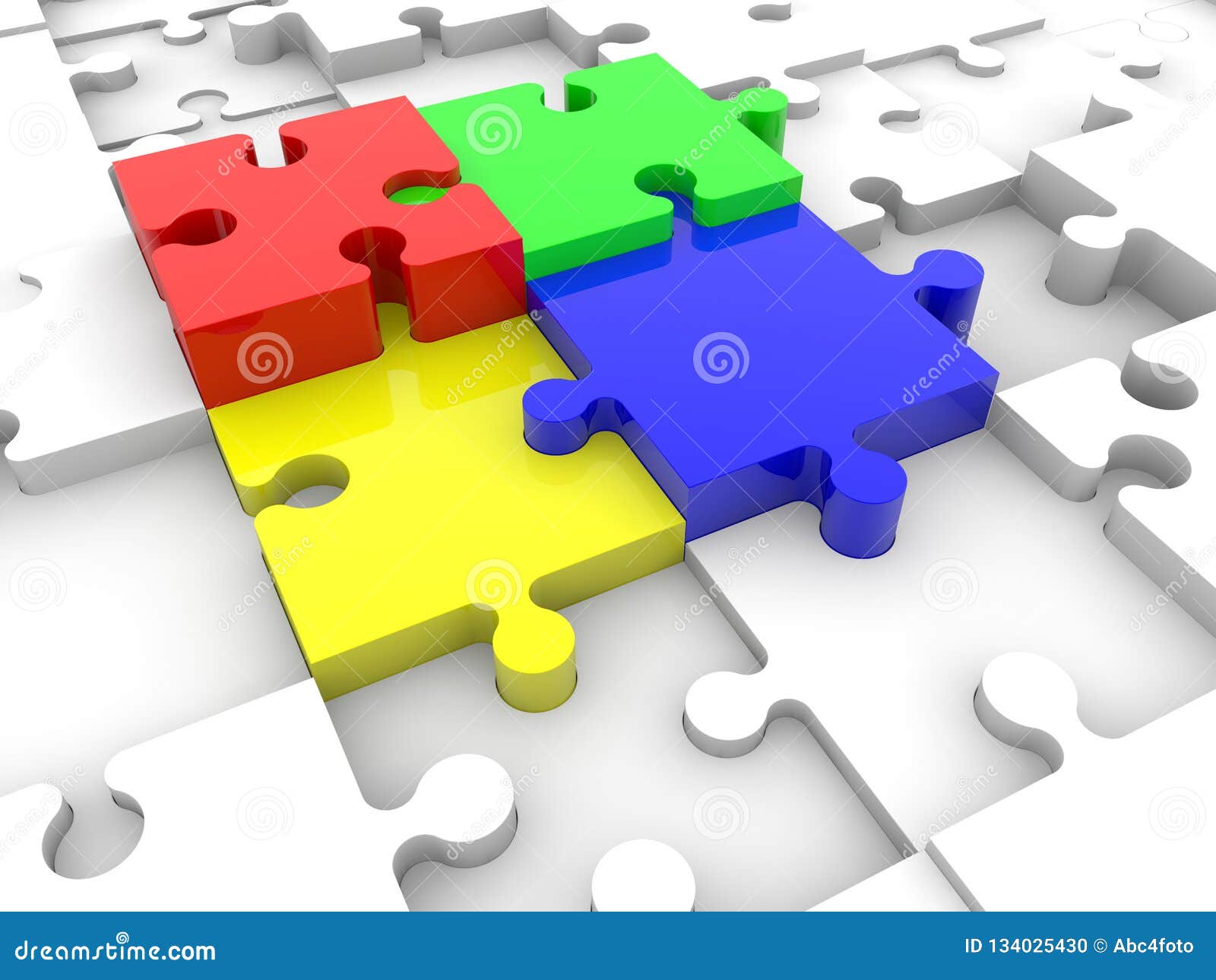 Puzzle Pieces in Various Colors Stock Illustration - Illustration of ...
