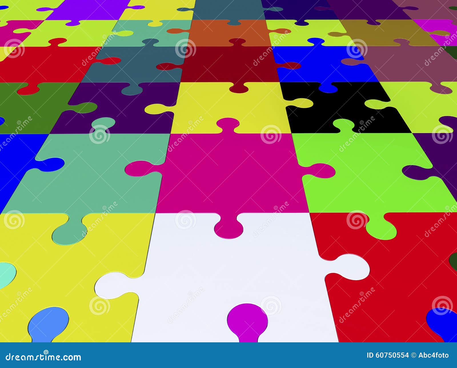 Puzzle Pieces in Various Colors Stock Photo - Image of hole, link: 60750554