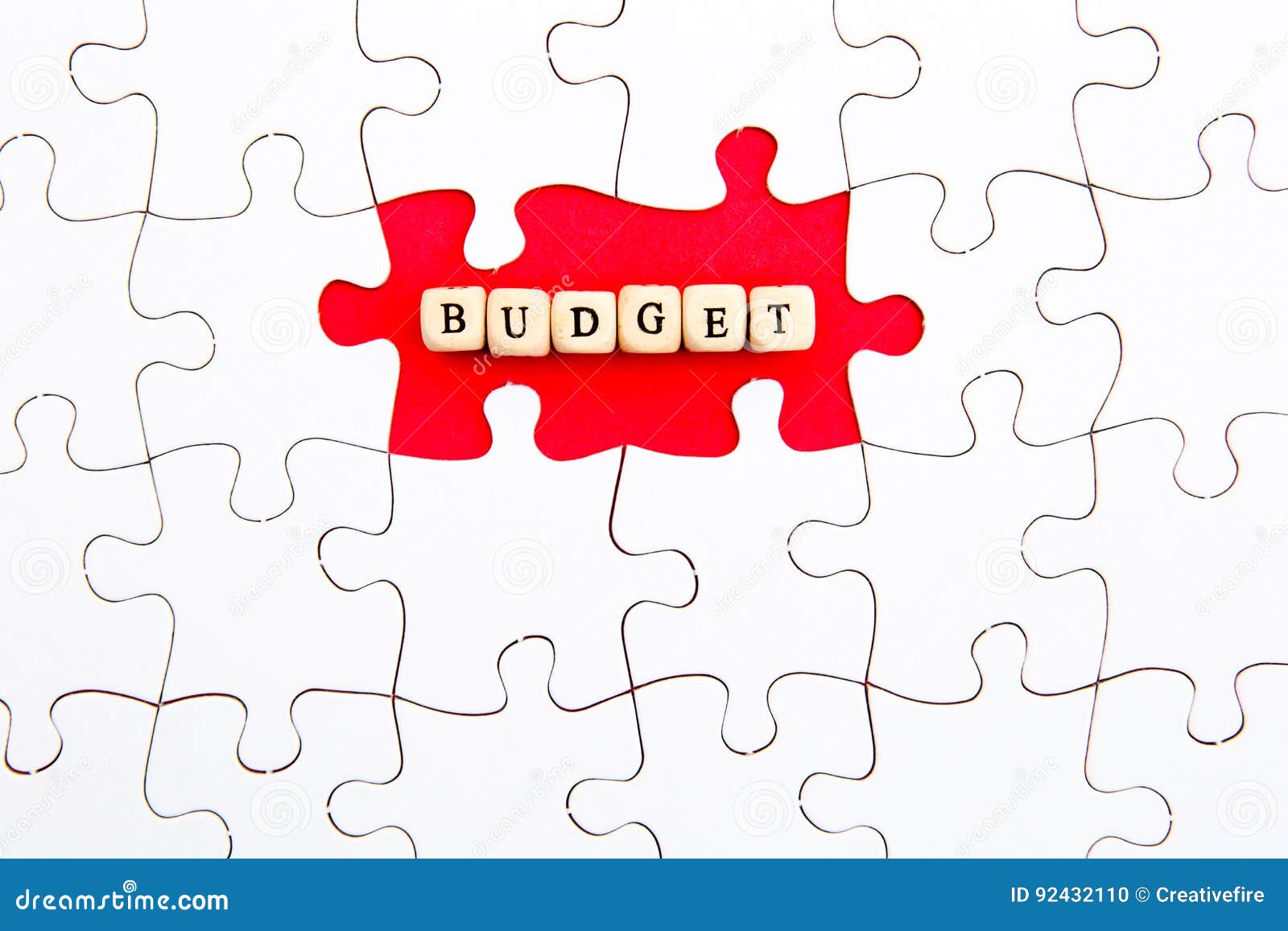 Puzzle Pieces - with Word Budget in Missing Space Stock Photo - Image ...