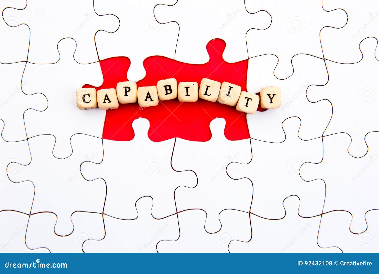 Puzzle Pieces - with Word Capability in Missing Space Stock Photo ...