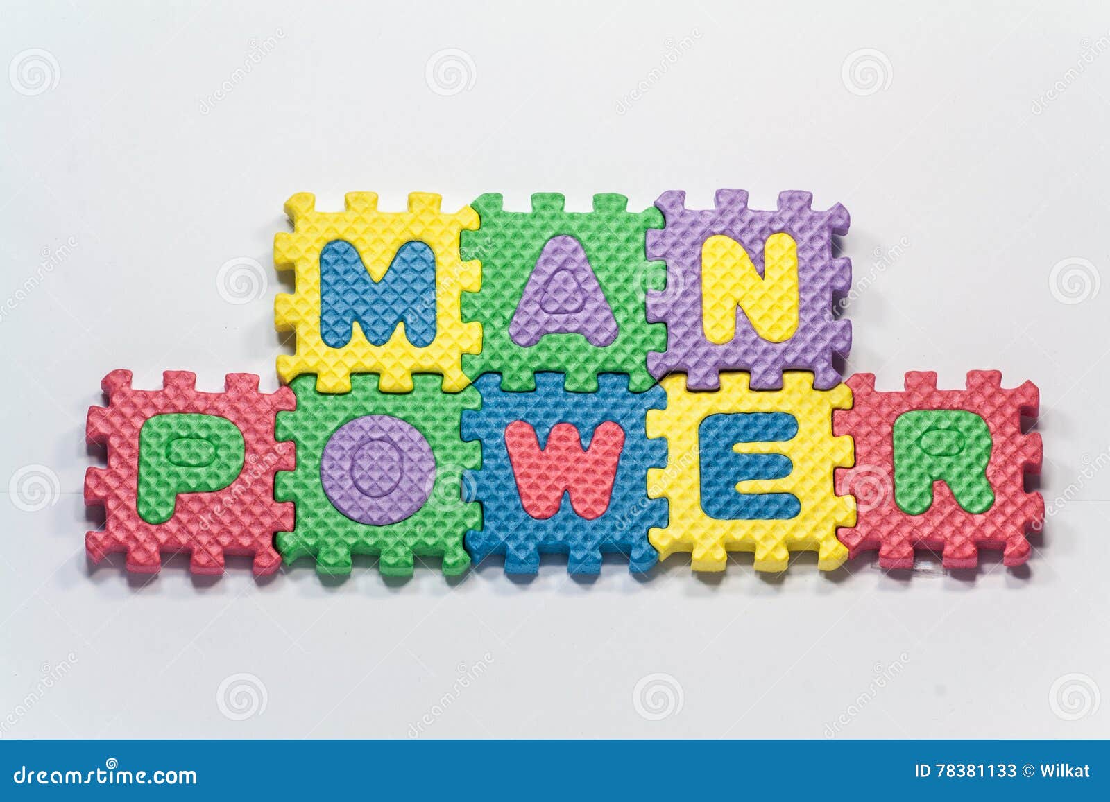 Puzzle Pieces with Word Manpower Stock Image - Image of corrective ...