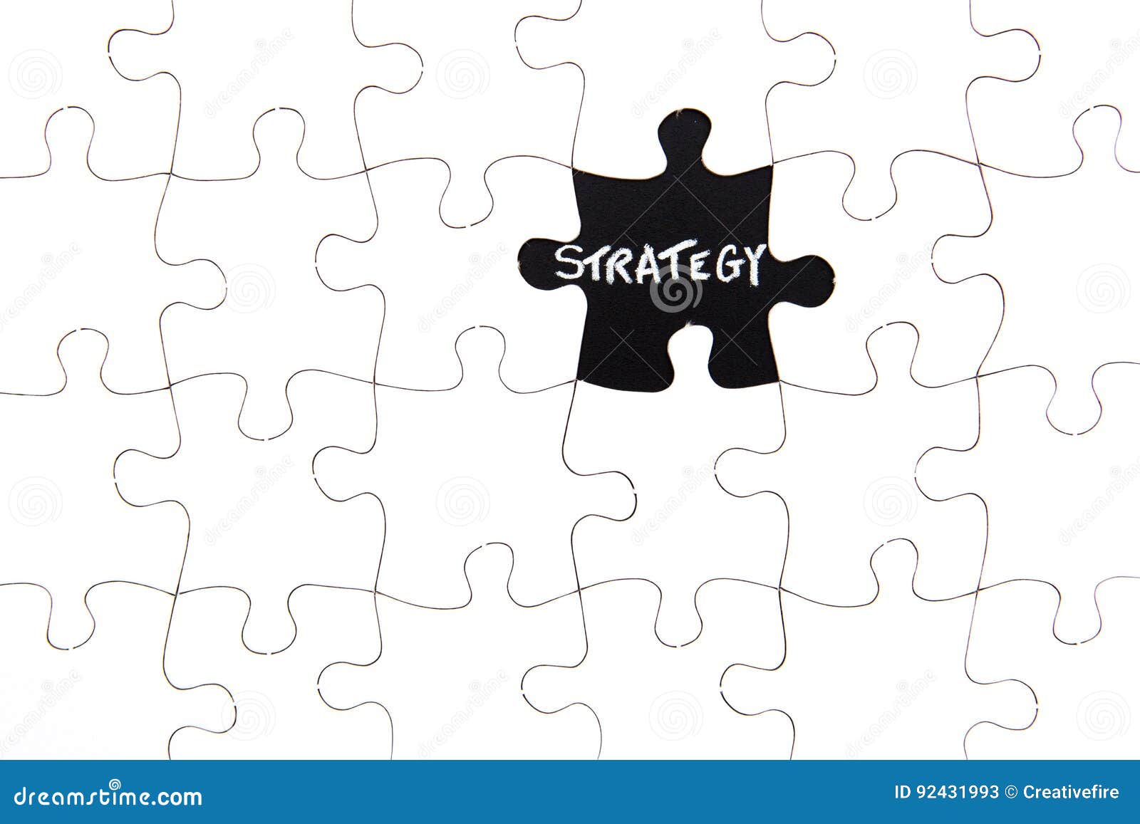 Puzzle Pieces - with Word Strategy in Missing Space Stock Image - Image ...