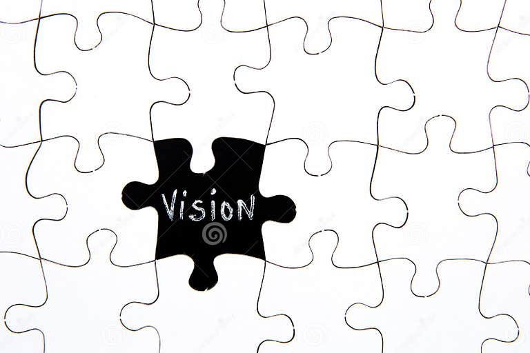 Puzzle Pieces - with Word Vision in Missing Space Stock Image - Image ...