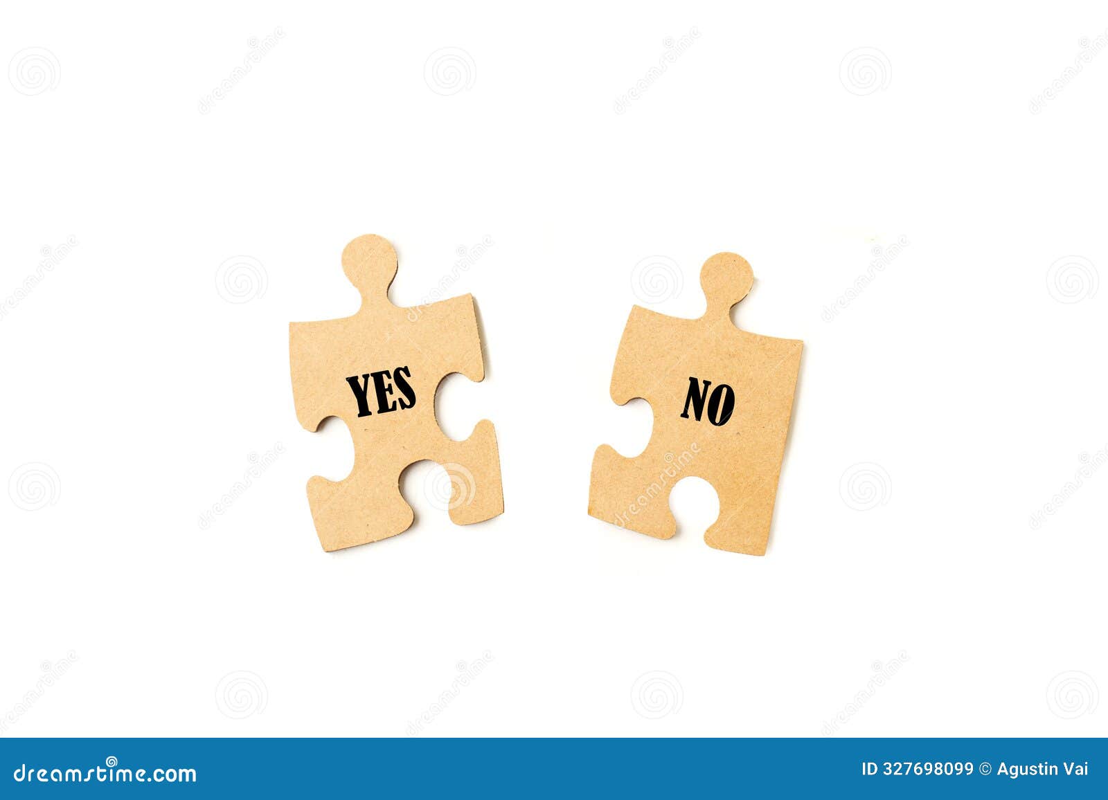 Puzzle Pieces with Yes and No Single Words on it on a White Background ...