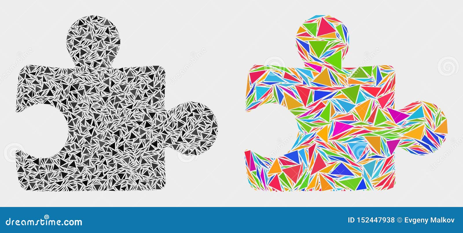 Vector Puzzle Plugin Mosaic Icon of Triangle Items Stock Vector ...
