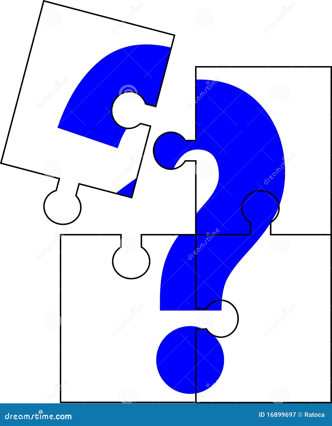 Puzzle question mark stock vector. Illustration of four - 16899697