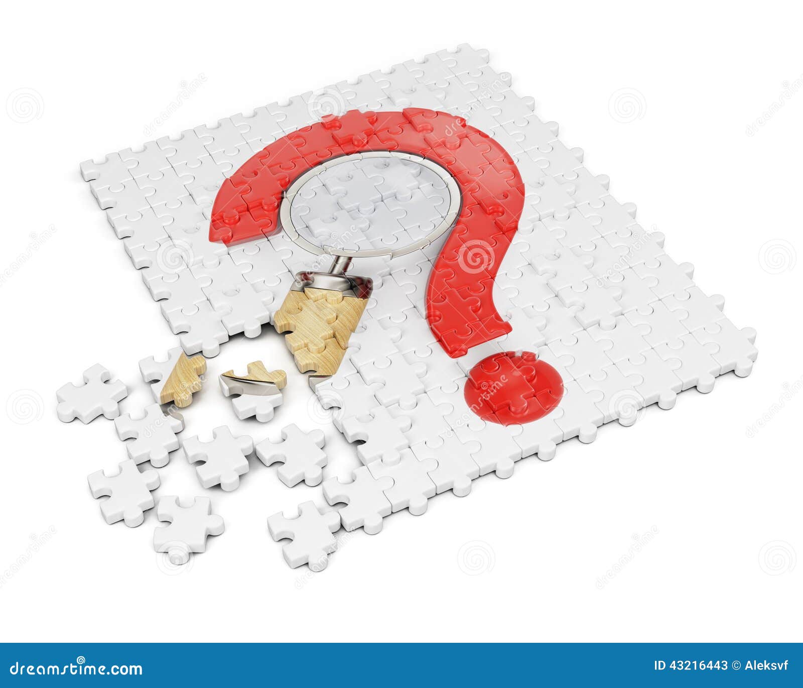 Puzzle And Question Mark Concept In Green And Blue Colors Royalty-Free ...
