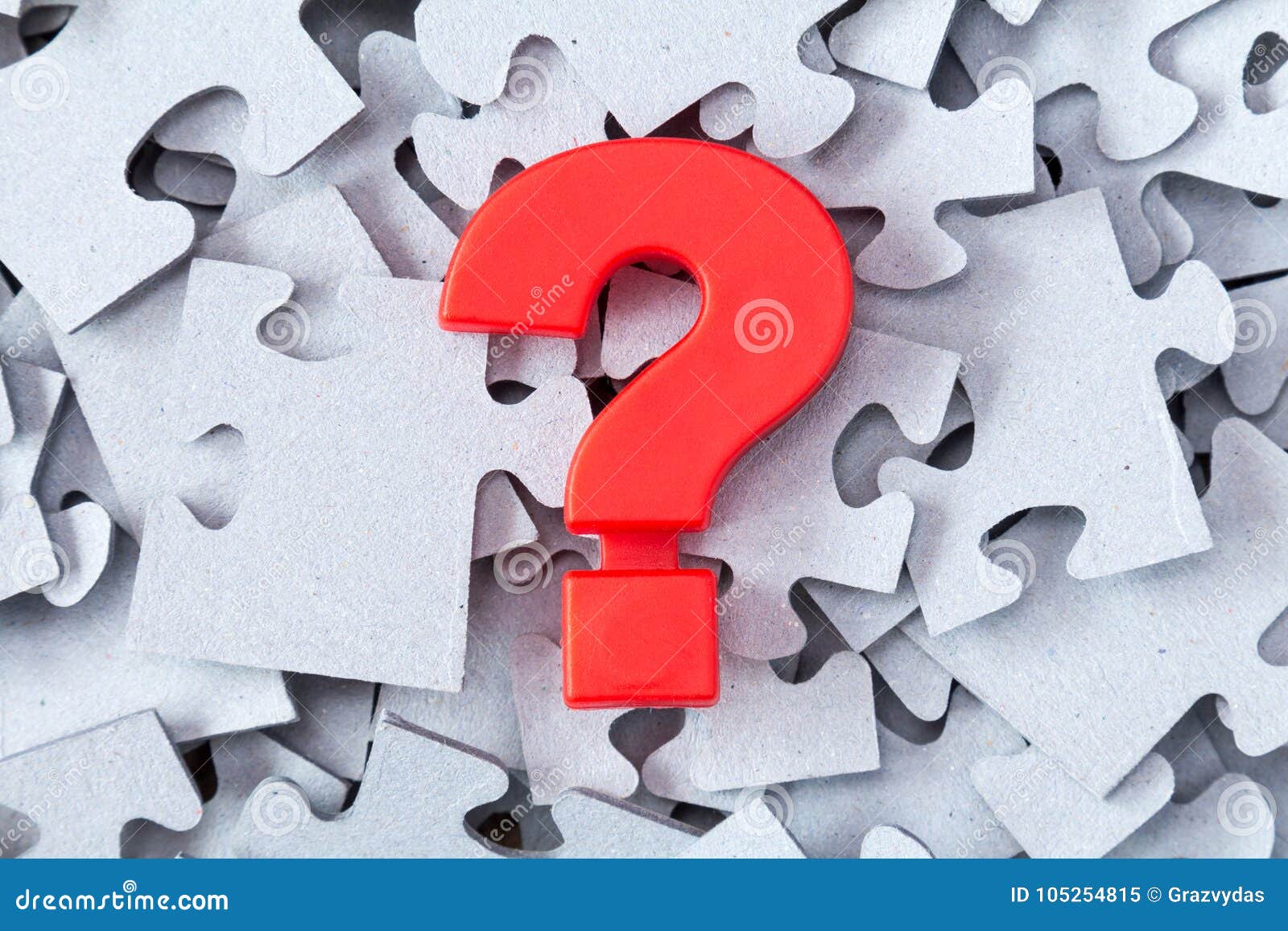Puzzle and Red Question Mark Stock Image - Image of link, group: 105254815