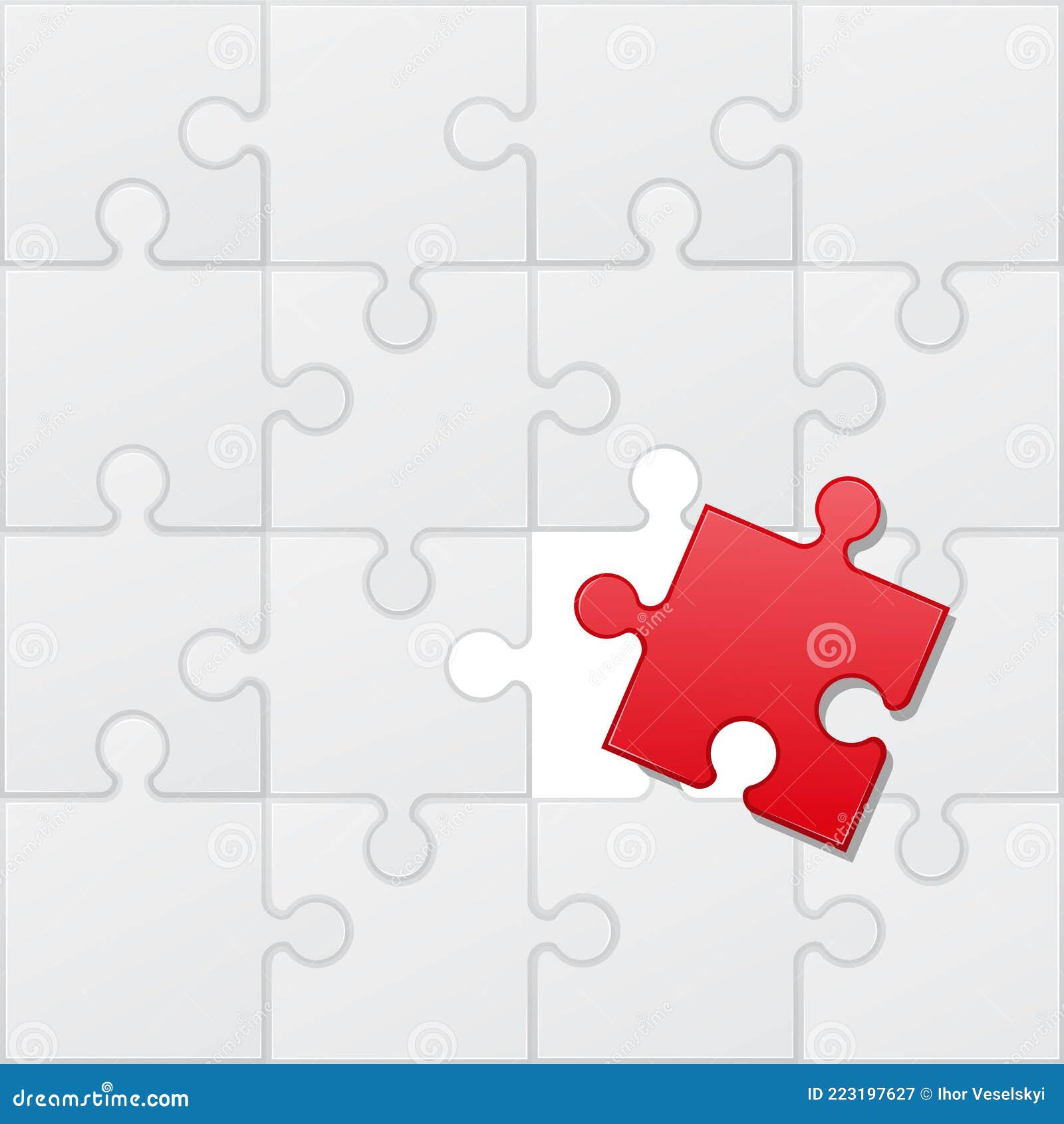 Puzzle Red and White Vector Illustration Stock Vector - Illustration of ...