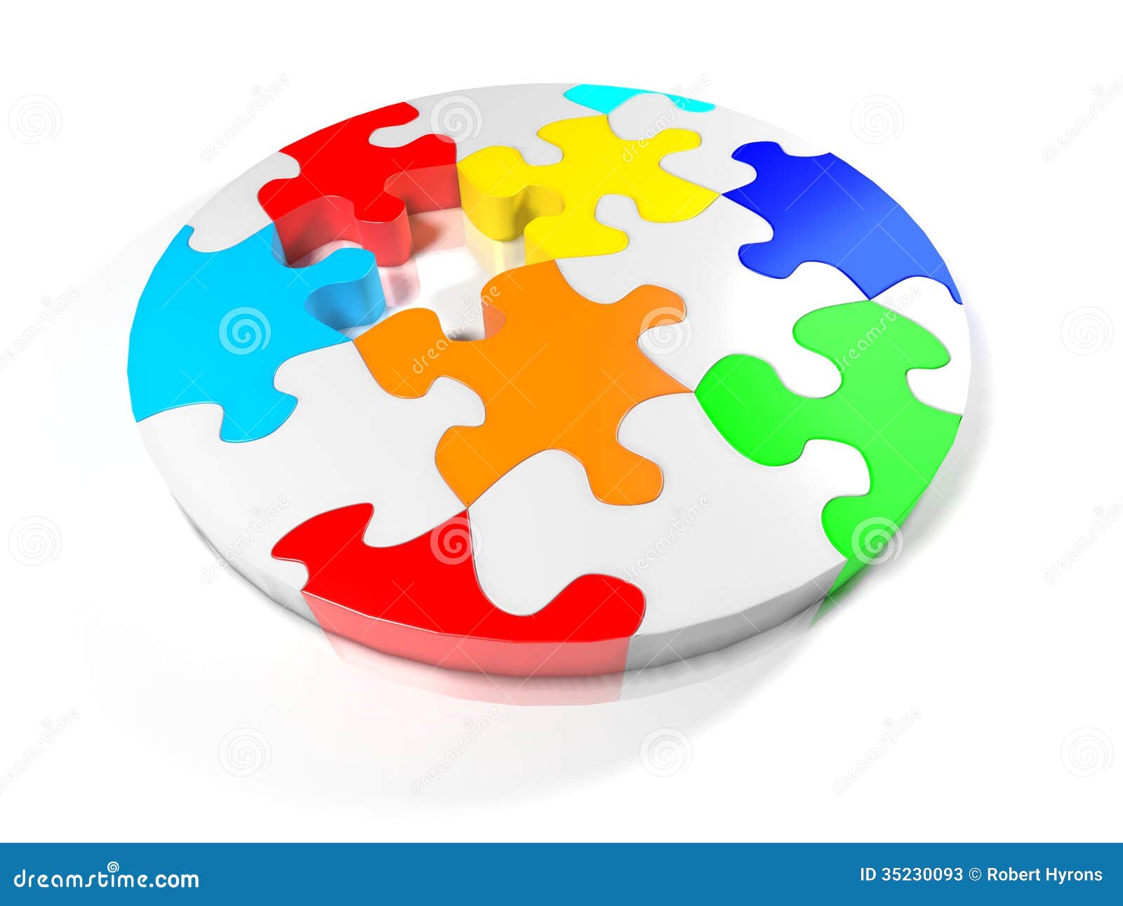 Puzzle rond illustration stock. Illustration du coloré - 35230093