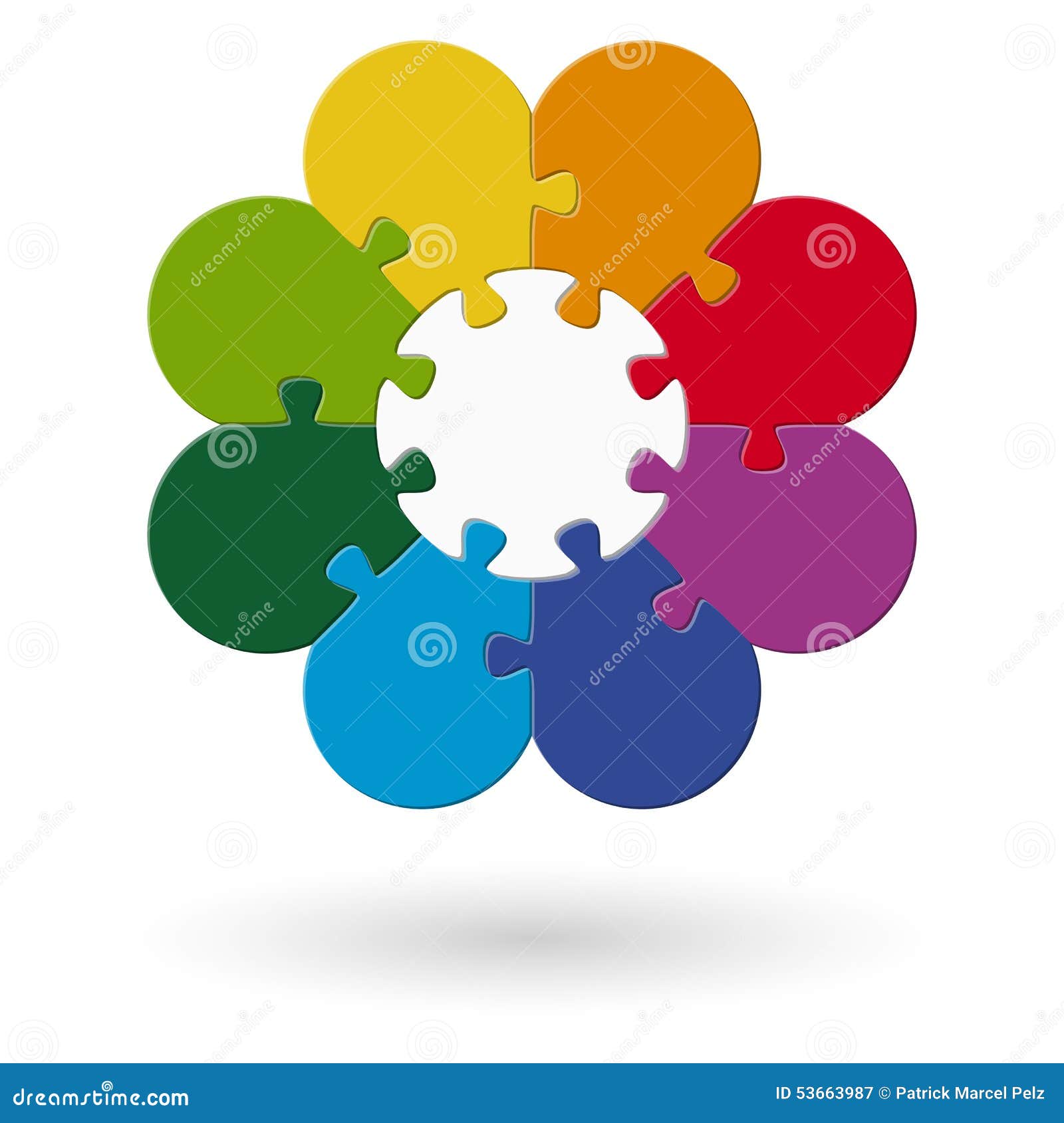 Puzzle Rotondo Del Fiore Colorato Illustrazione Vettoriale ...