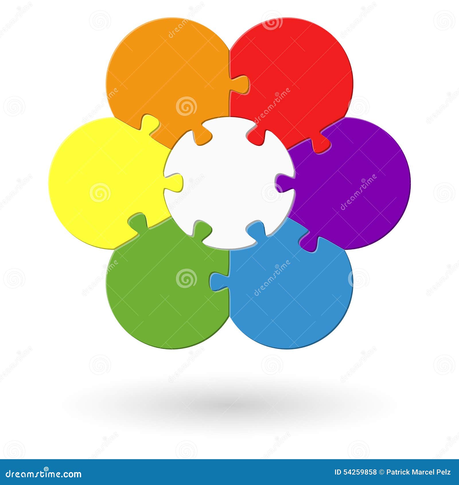 Puzzle Rotondo Del Fiore Colorato Illustrazione Vettoriale ...