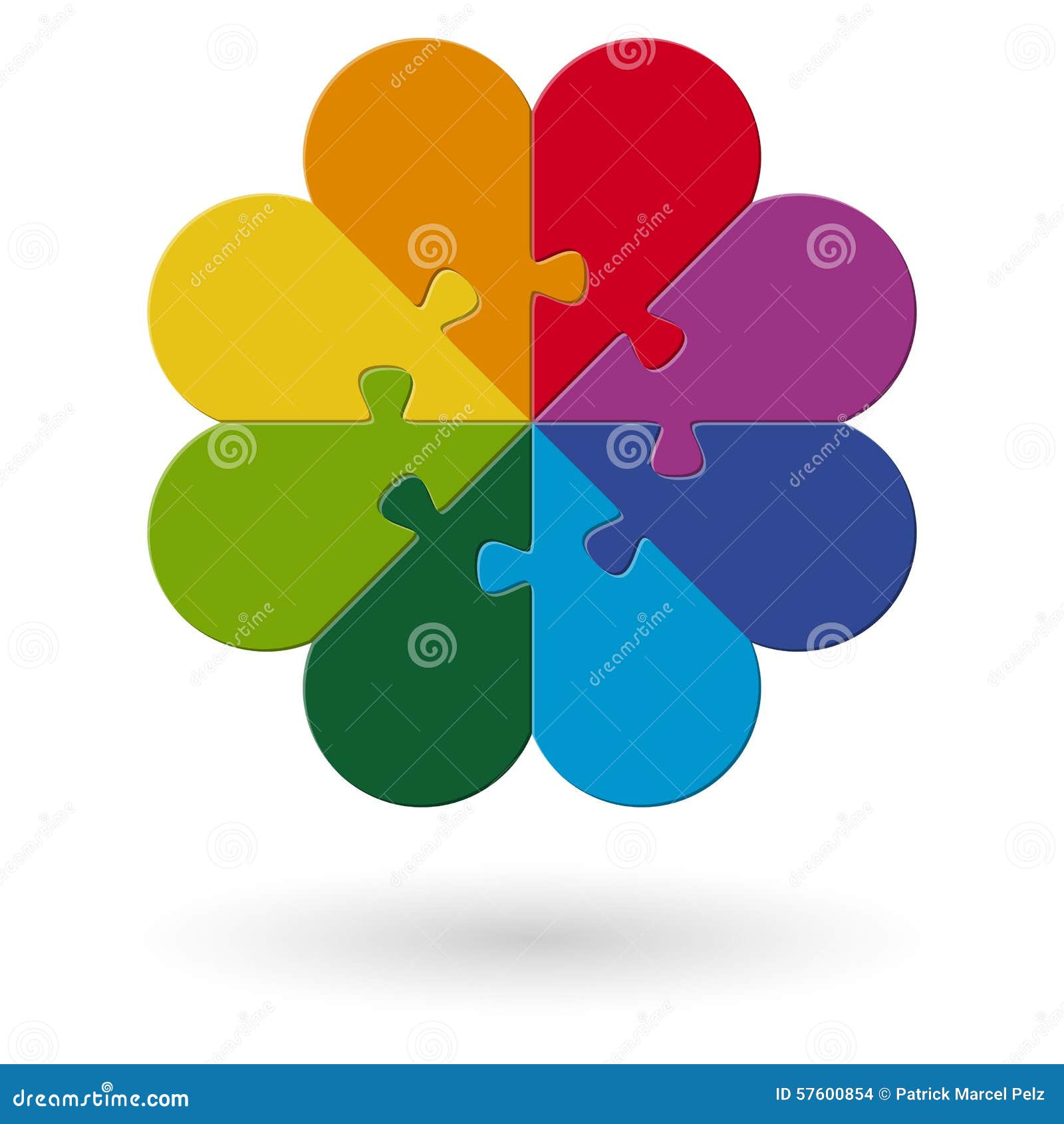 Puzzle Rotondo Del Fiore Colorato Illustrazione Vettoriale ...