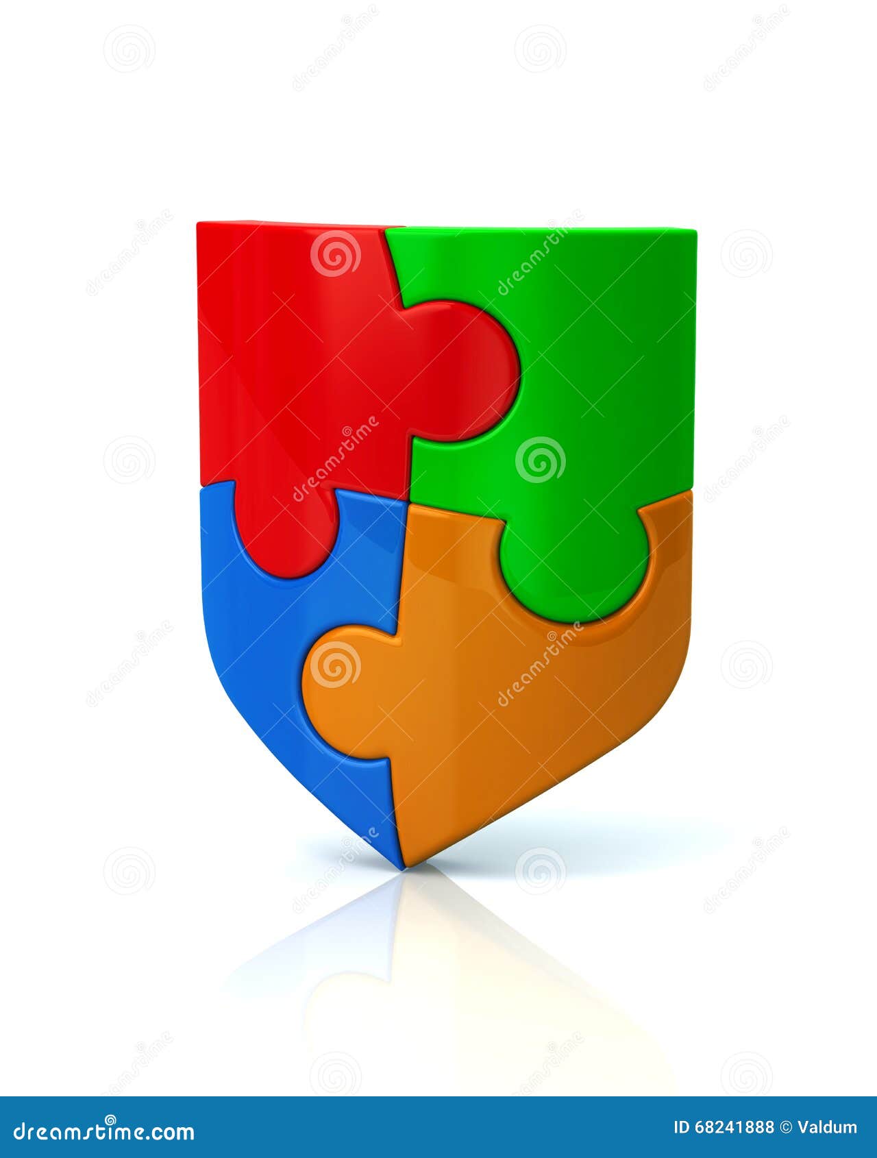 Puzzle shield stock illustration. Illustration of colorful - 68241888