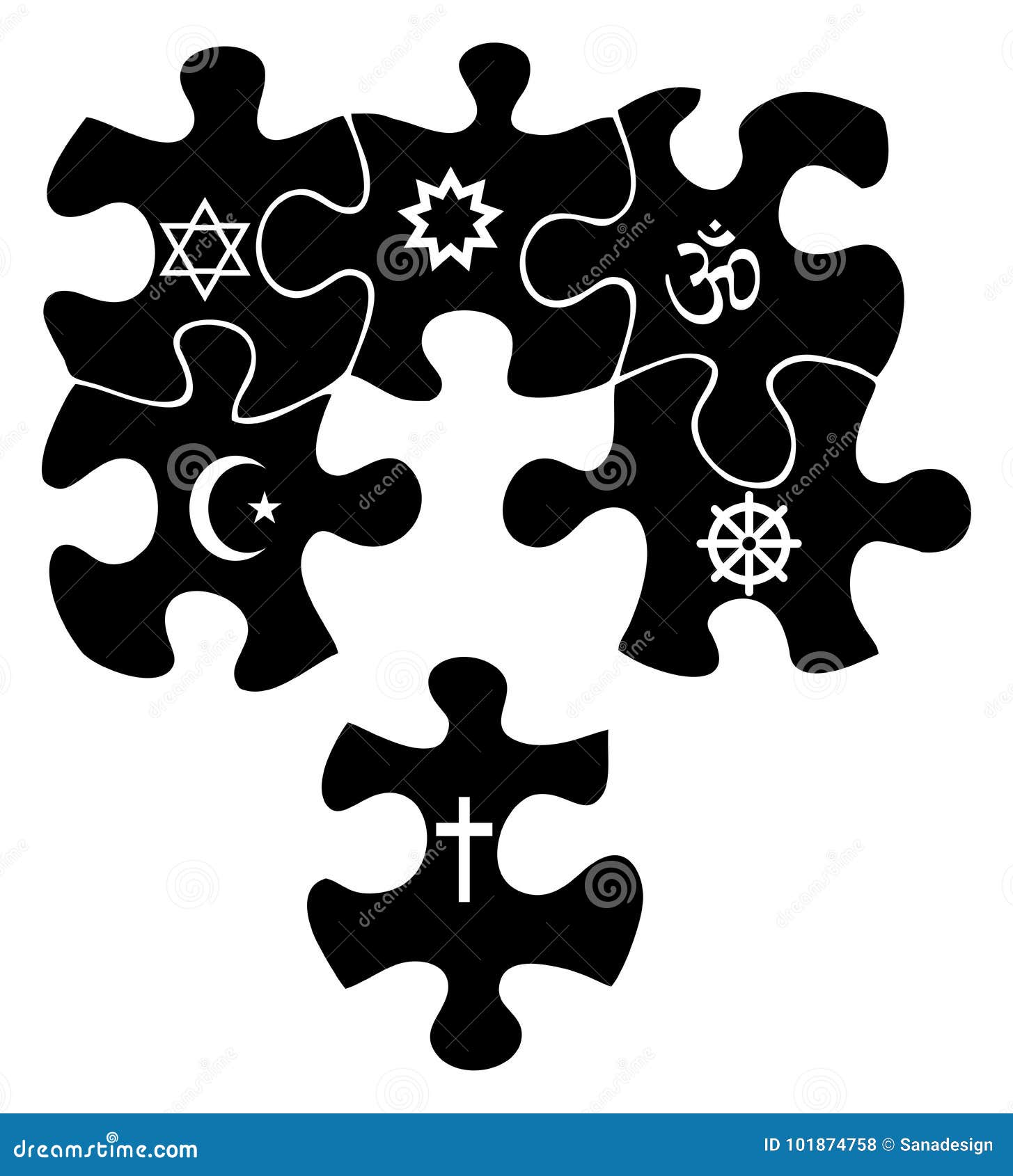 Puzzle with Signs of Religion Stock Vector - Illustration of choice ...