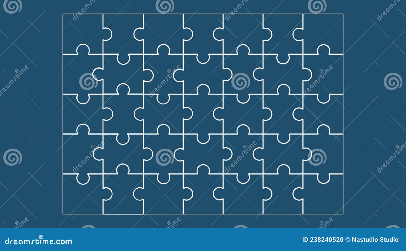Puzzle Simple Piece Template. Puzzle Pieces in Background. Vector ...